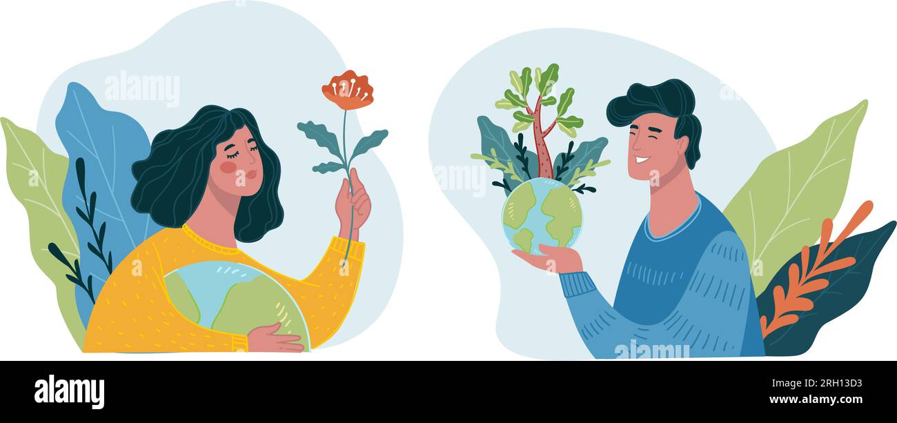 Nature protection and conservation, save earth Stock Vector Image & Art ...