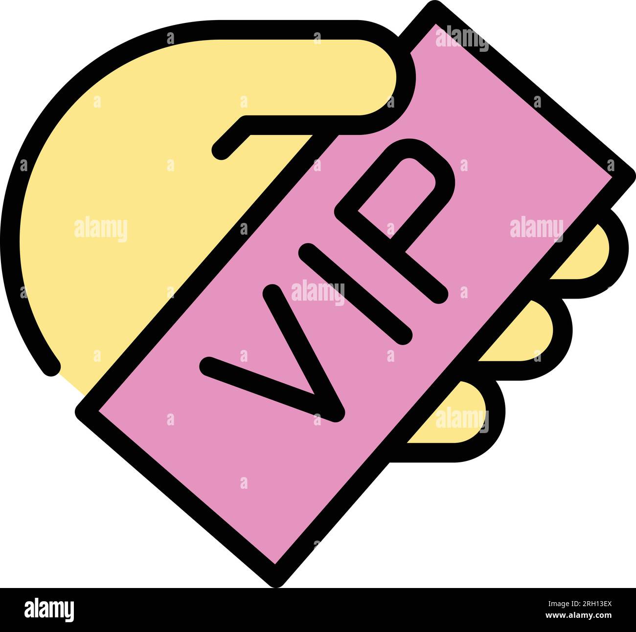 Vip event gift card icon outline vector. Famous cinema. Ticket art ...