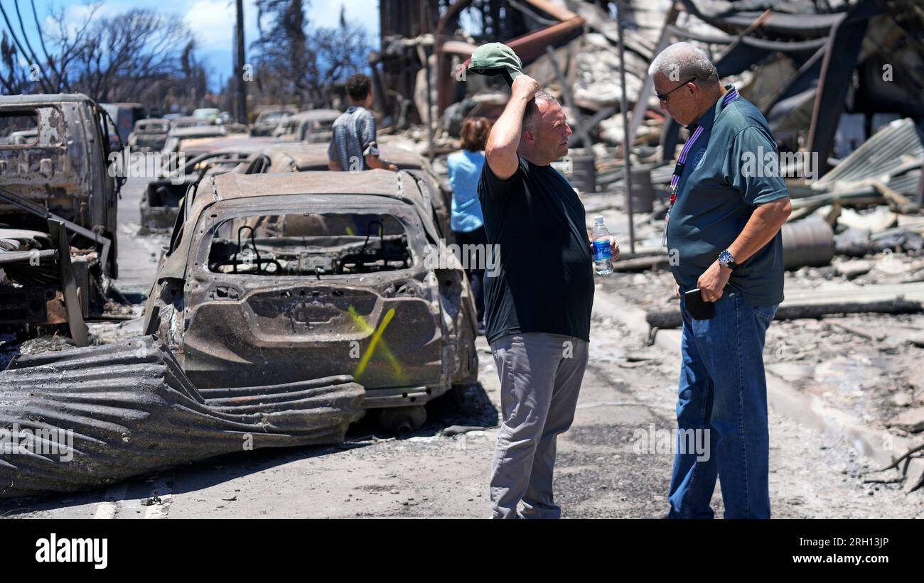 Governor of Hawaii Josh Green, left, and Maui County Mayor Richard ...