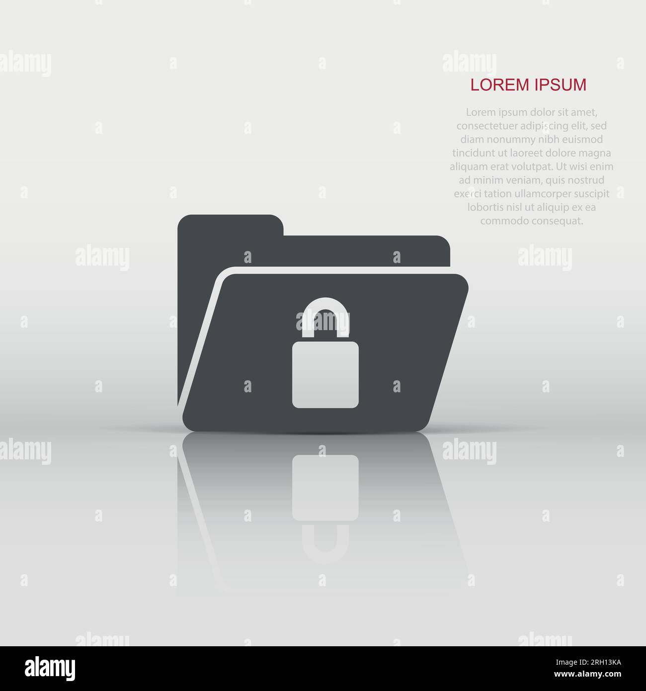 Files folder permission icon in flat style. Document access vector illustration on isolated ...