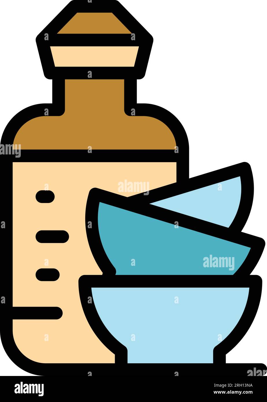 Cleaning dishes icon outline vector. Liquid bottle. Clean label color ...