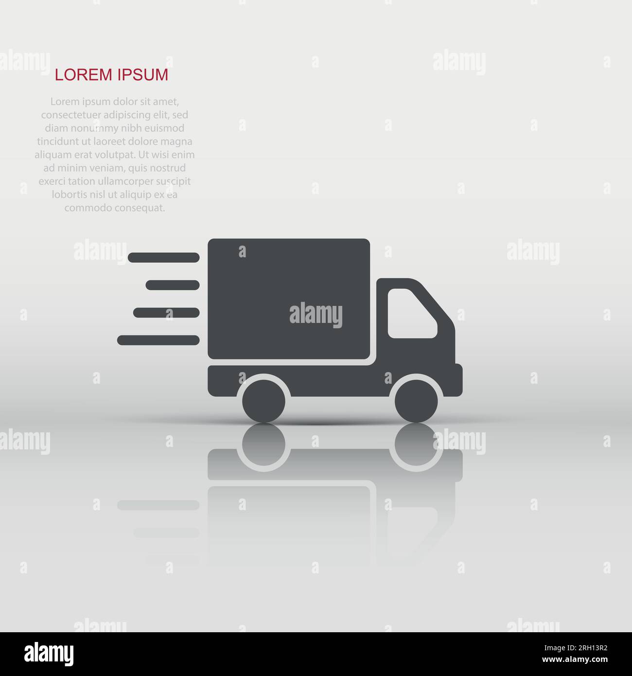 Shipping fast icon in flat style. Delivery truck vector illustration on ...