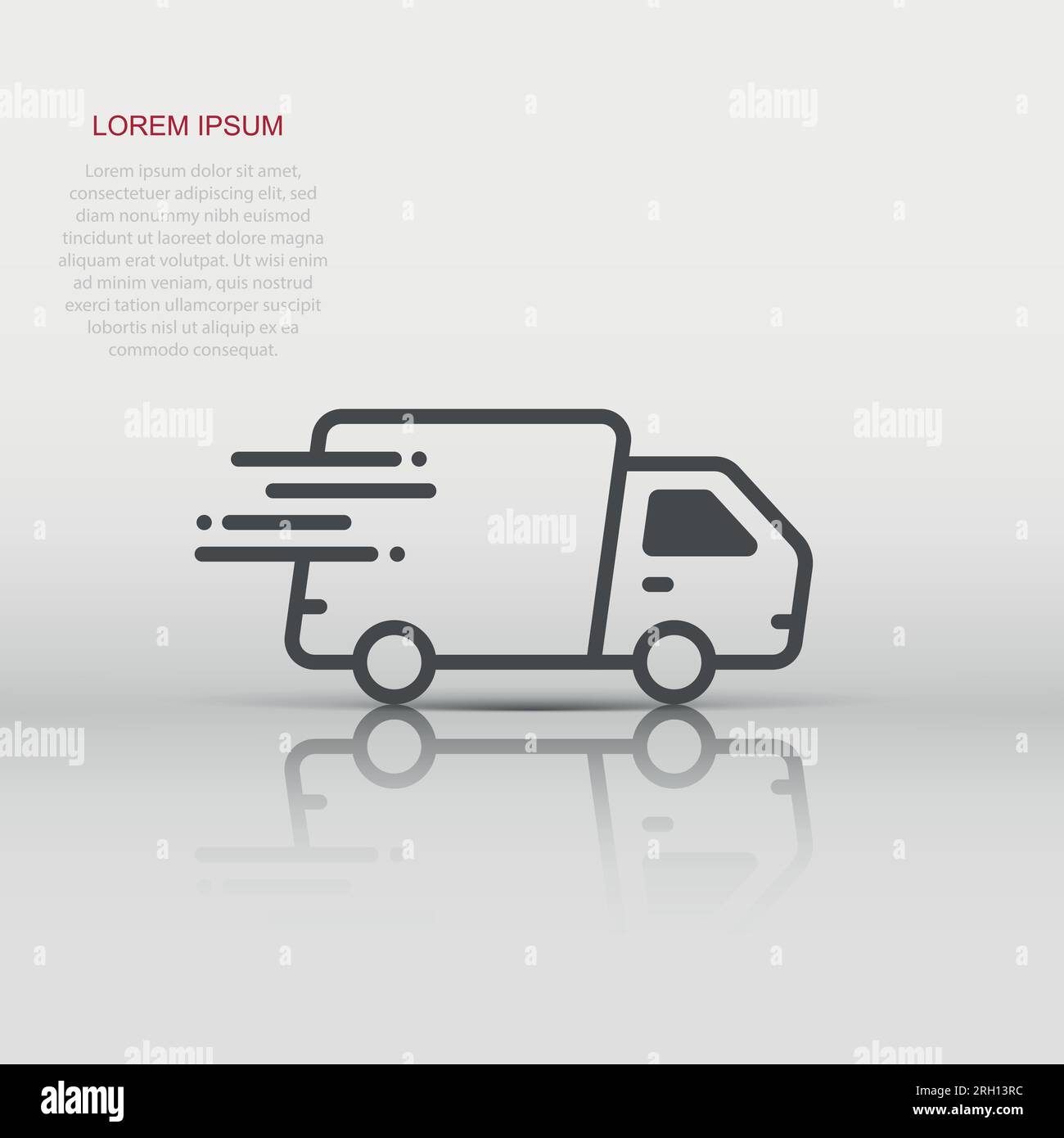 Shipping fast icon in flat style. Delivery truck vector illustration on ...