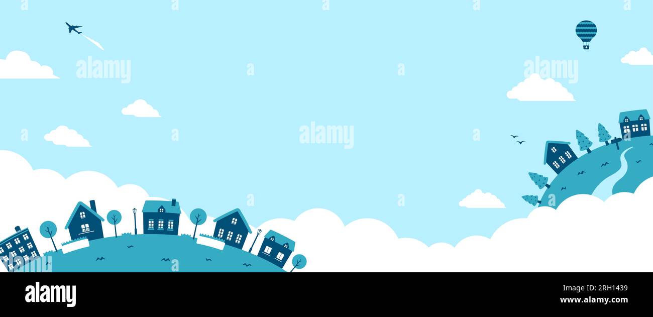 Fantasy planet web banner illustration (with space for design and text ...