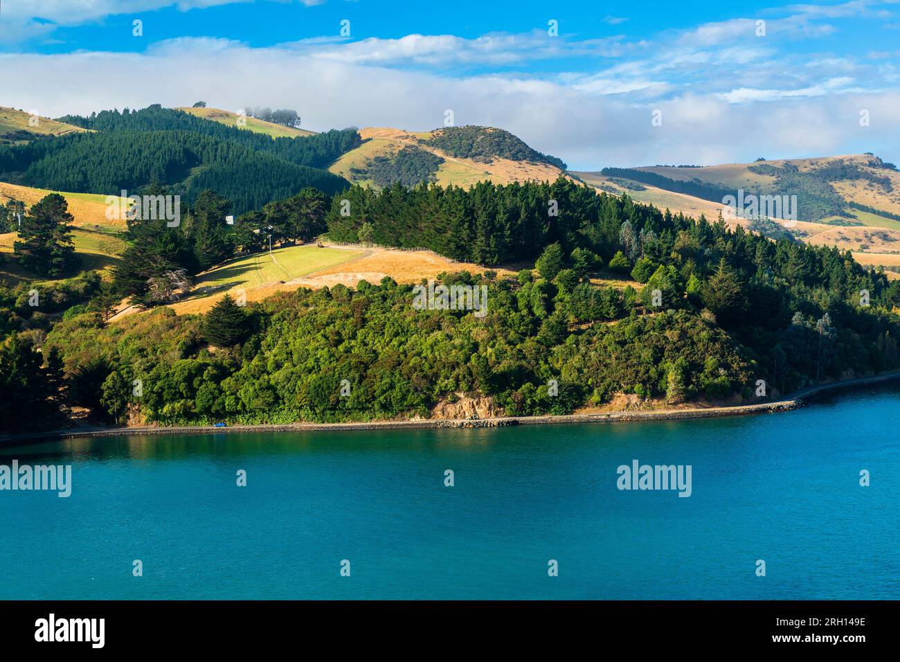 Rocky Point and Deborah Bay, Otago Harbour, Dunedin, South Island, New ...