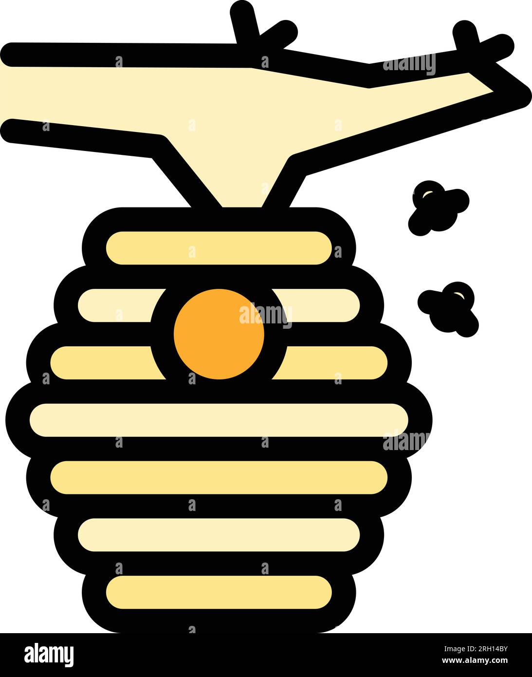 Tree branch bee hive icon outline vector. Honey nectar. Food pollen ...