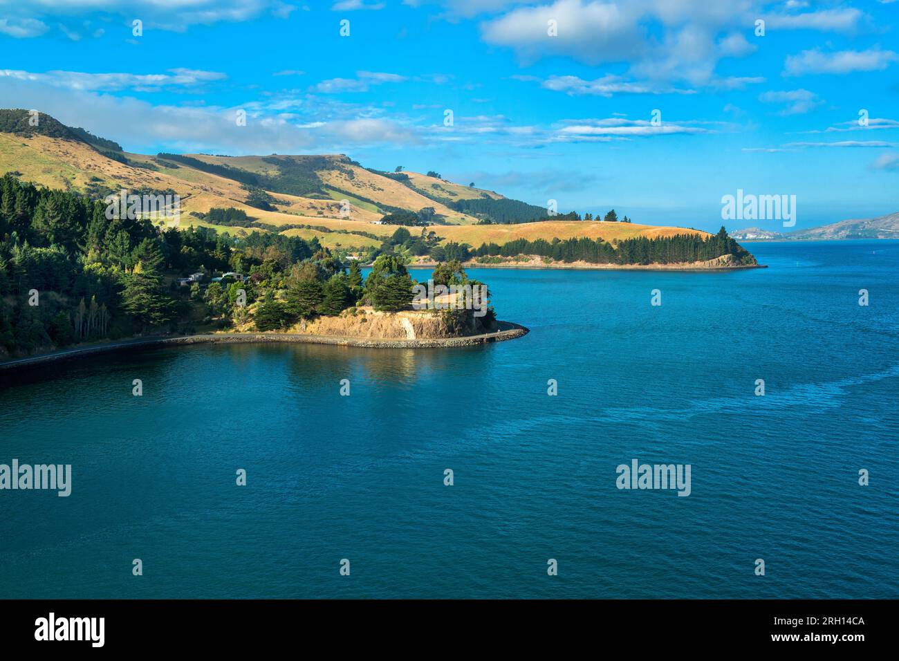 Rocky Point and Deborah Bay, Otago Harbour, Dunedin, South Island, New ...