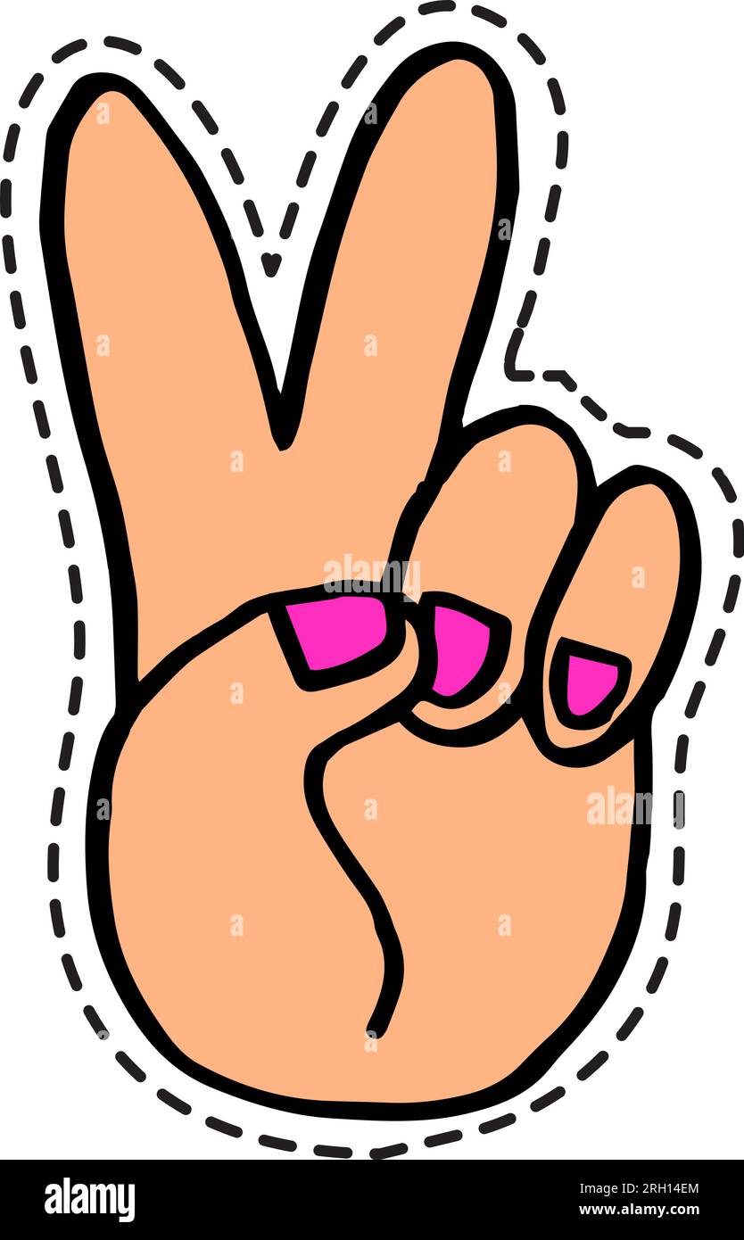 Victory or peace hand gesture, sticker or icon Stock Vector Image & Art ...