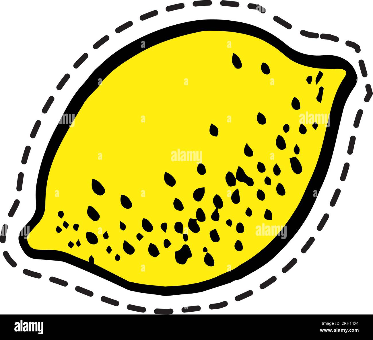 Lemon fruit sour citrus whole piece stickers Stock Vector Image & Art ...