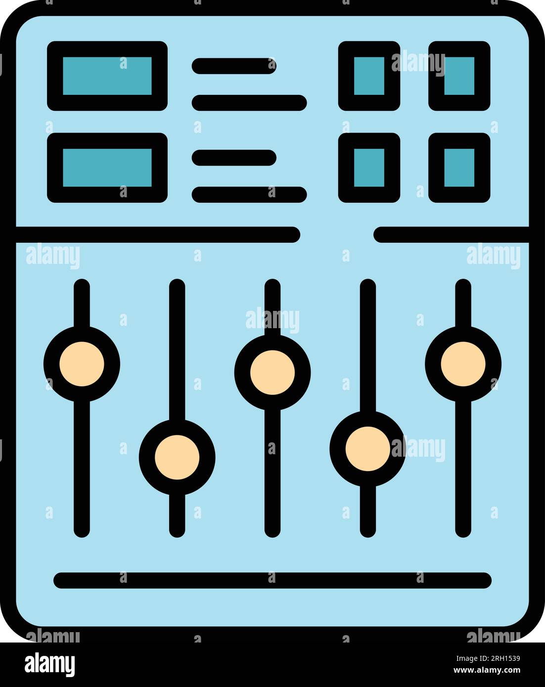 Sampler synthesizer icon outline vector. Dj piano. Audio instrument ...
