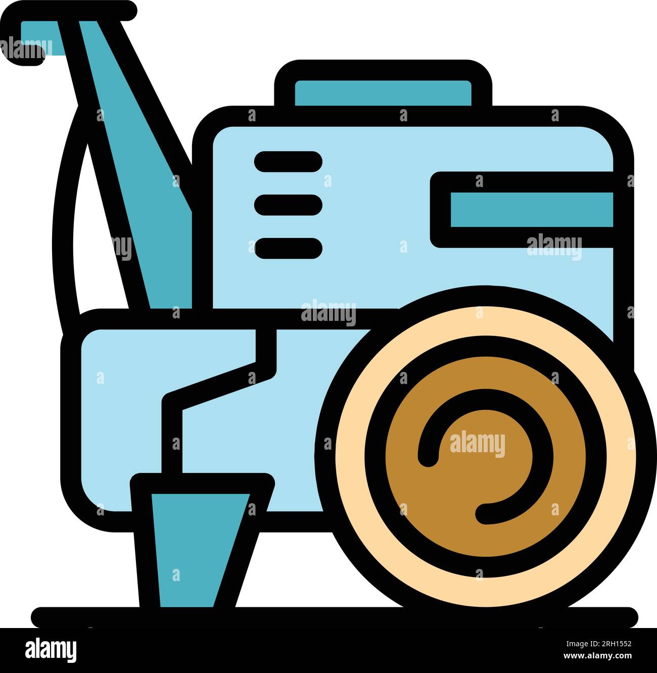 Farm machine icon outline vector. Agriculture cultivator. Lawn grass ...
