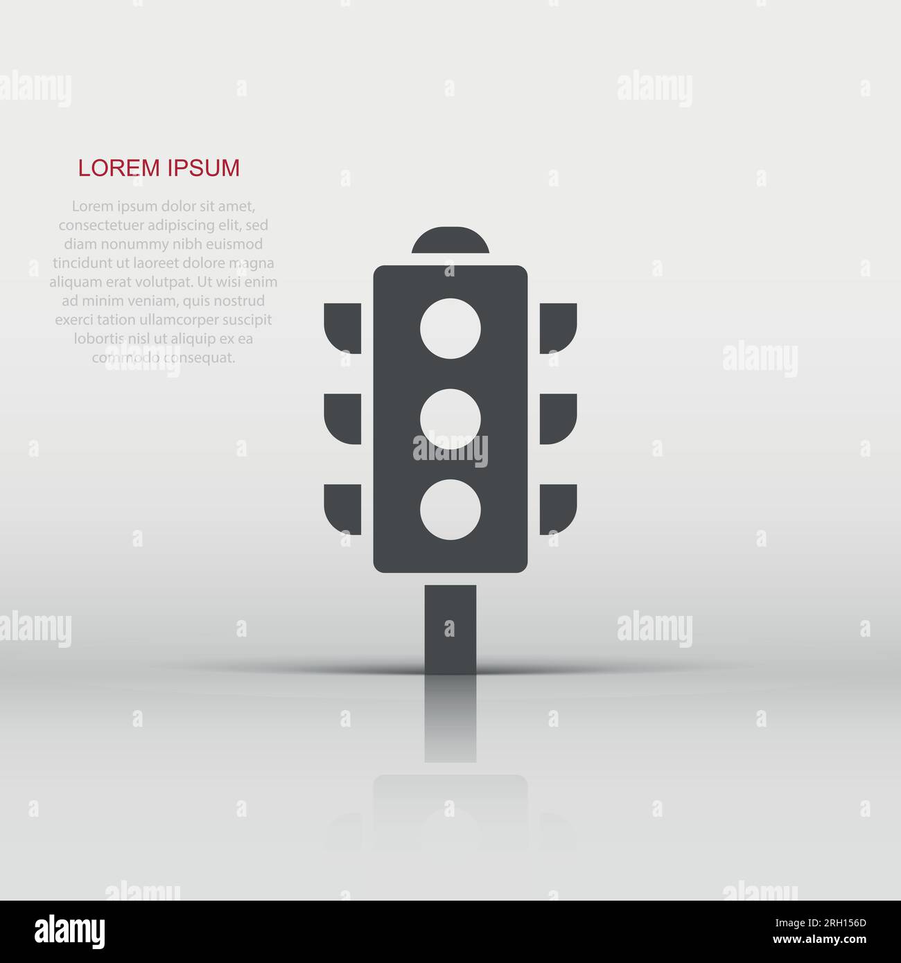 Semaphore icon in flat style. Traffic light vector illustration on ...