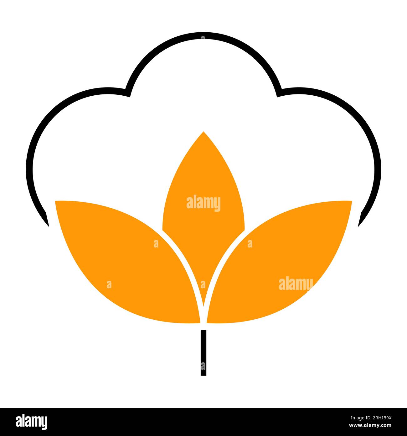 Cotton organic icon, clothing symbol natural symbol, web graphic vector ...
