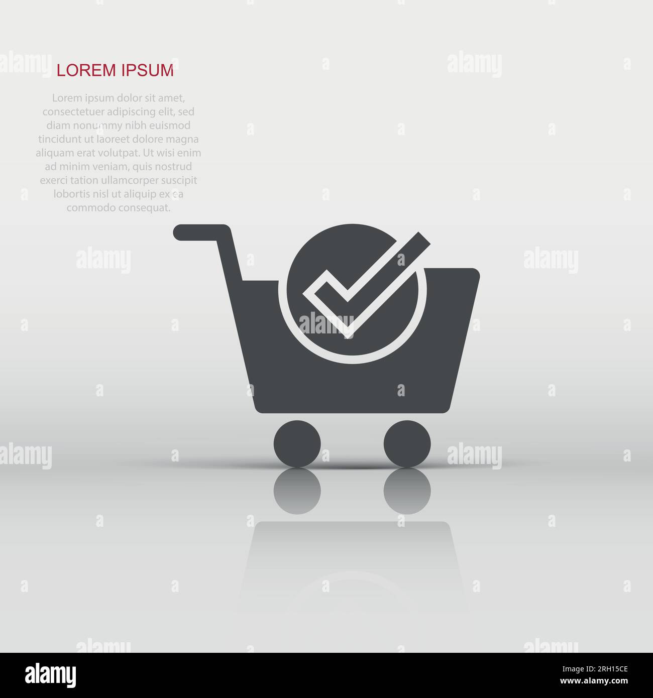 Shopping cart check mark icon in flat style. Buy approval vector ...