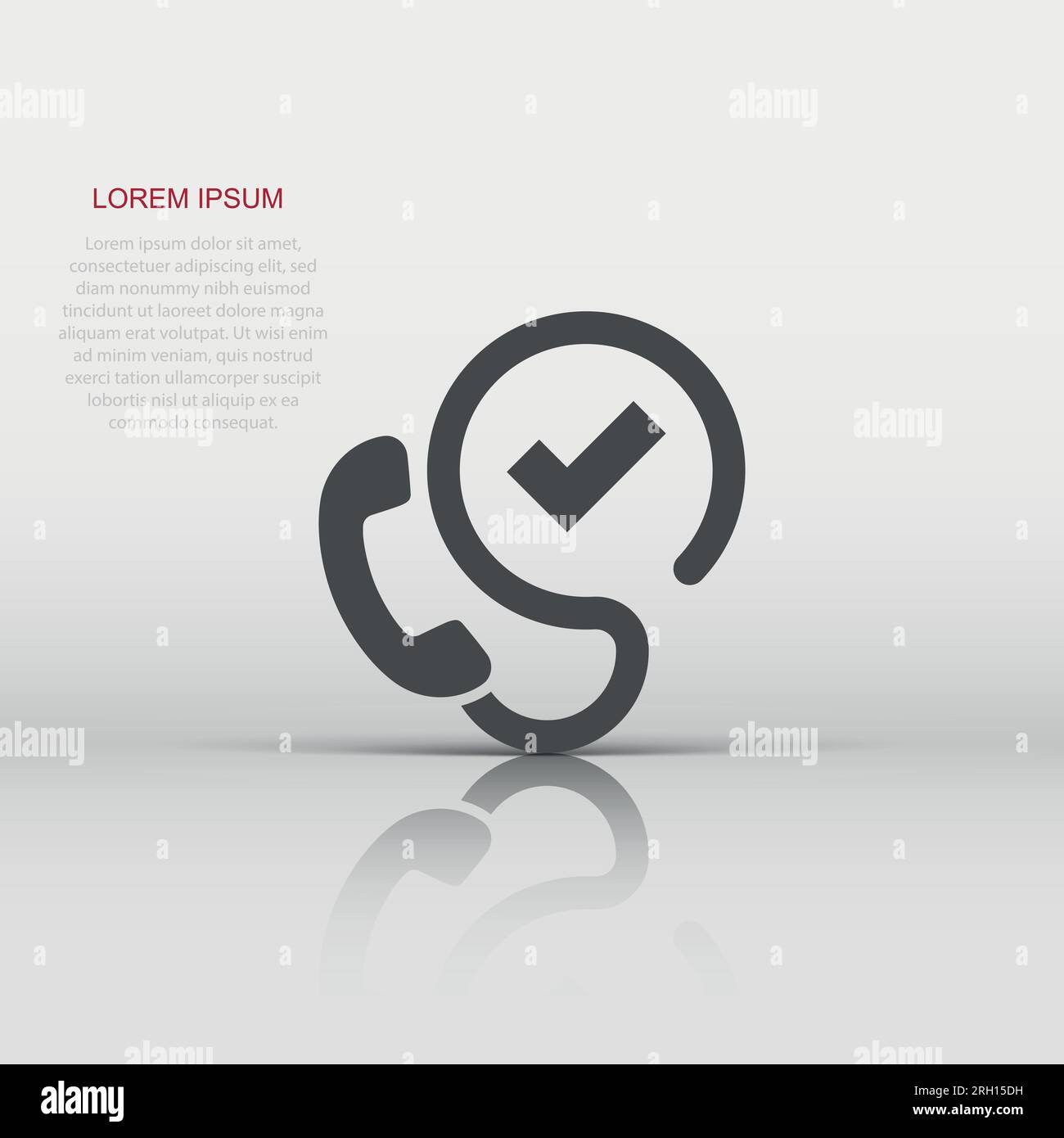 Phone check mark icon in flat style. Smartphone approval vector ...