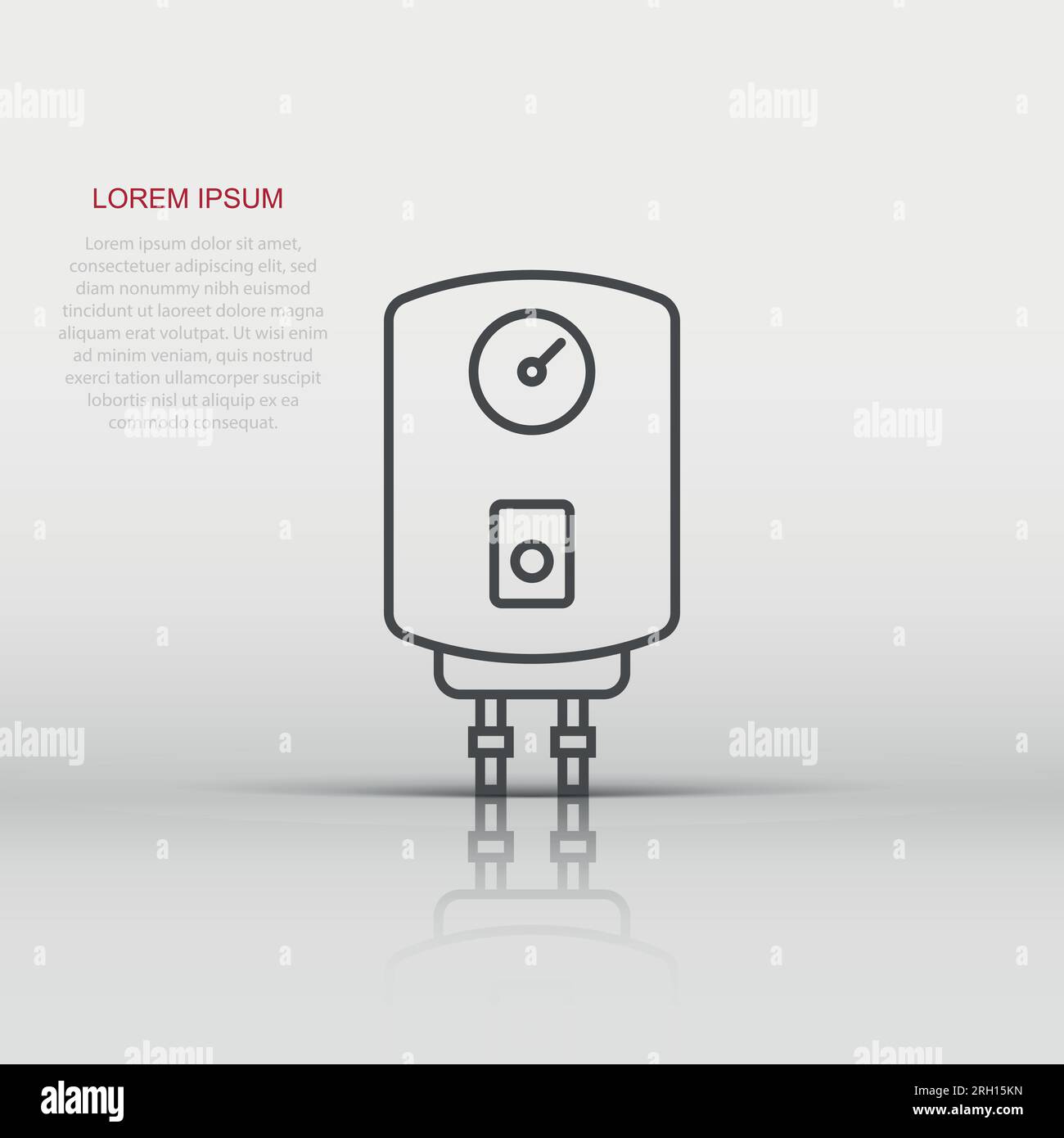 Gas boiler icon in flat style. Heater vector illustration on isolated ...