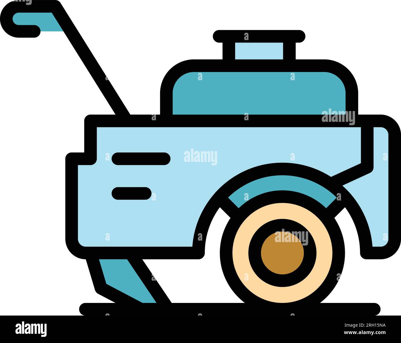 Harvest cultivator icon outline vector. Farm machine. Farm cultivator ...