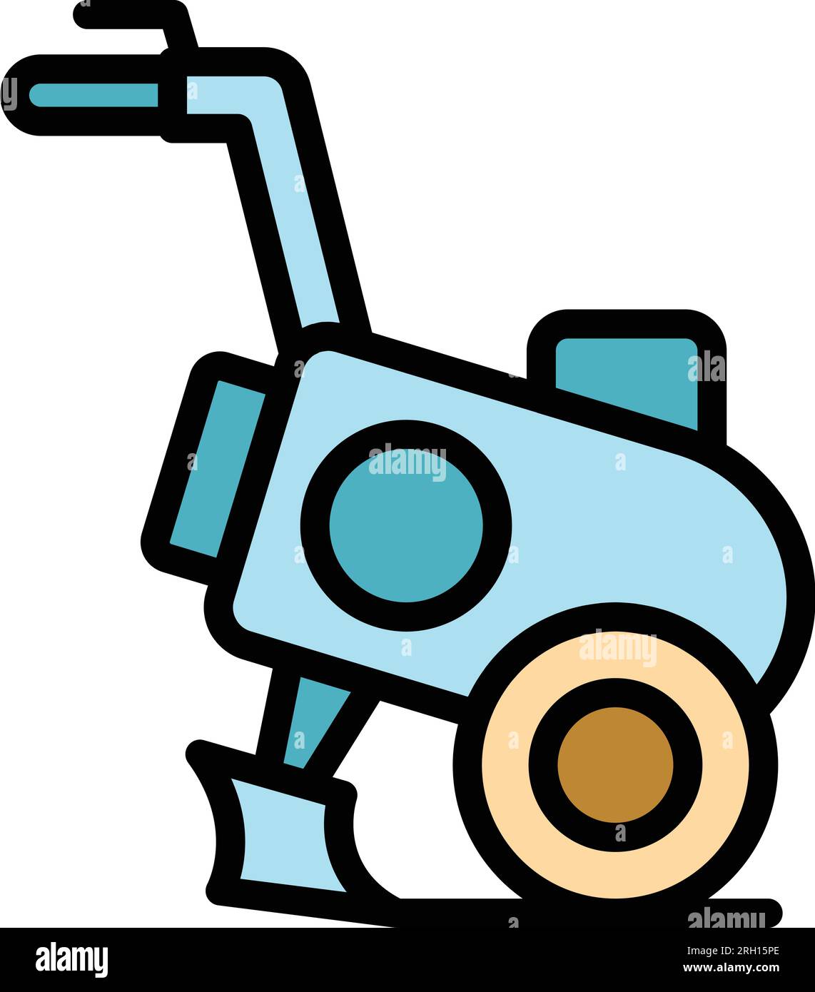 Farmer cultivator icon outline vector. Farm machine. Agriculture ...