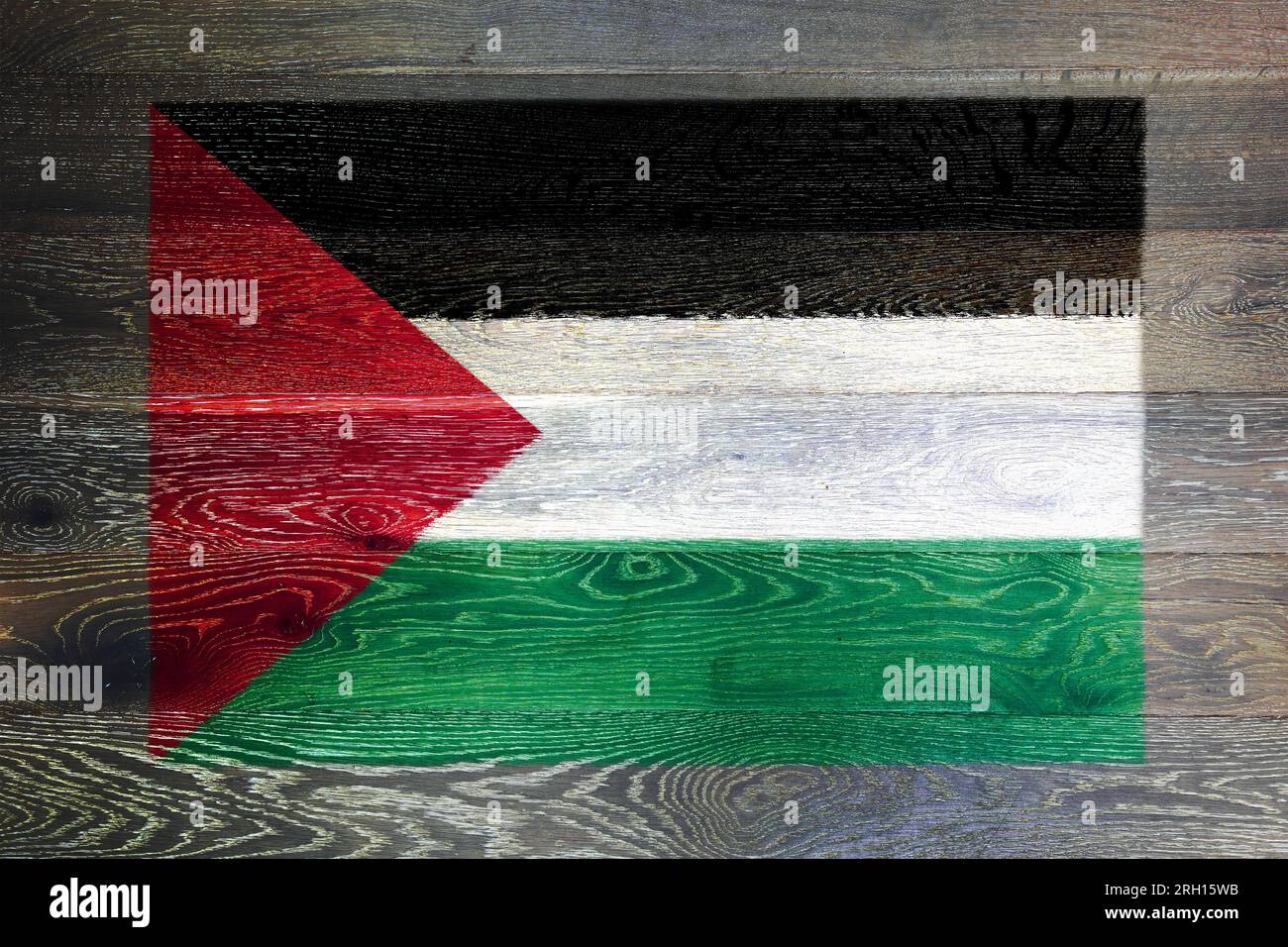 Palestine flag on rustic old wood surface background Stock Photo - Alamy