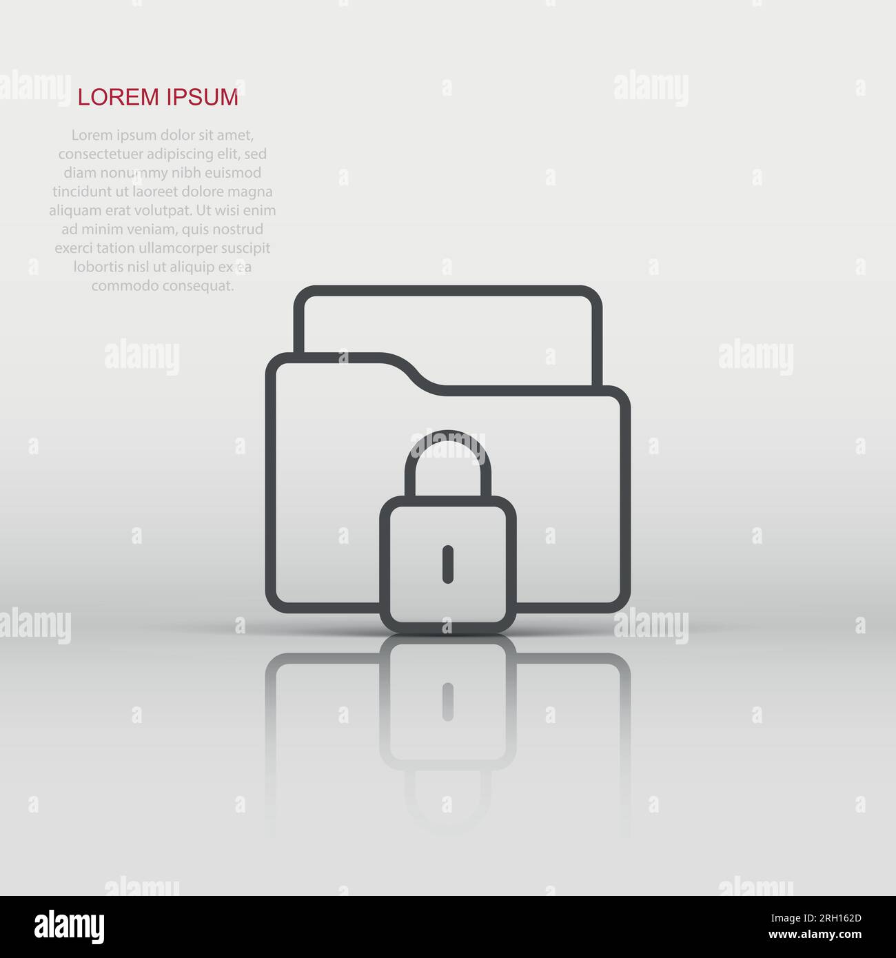 Files folder permission icon in flat style. Document access vector illustration on isolated ...