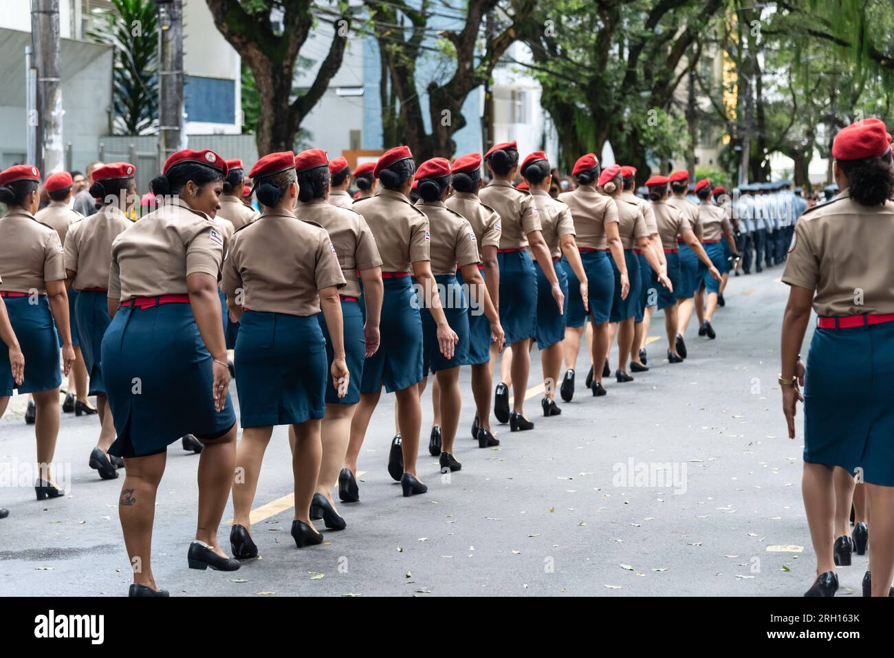 Salvador, Bahia, Brazil - September 07, 2022: Female soldiers of the ...
