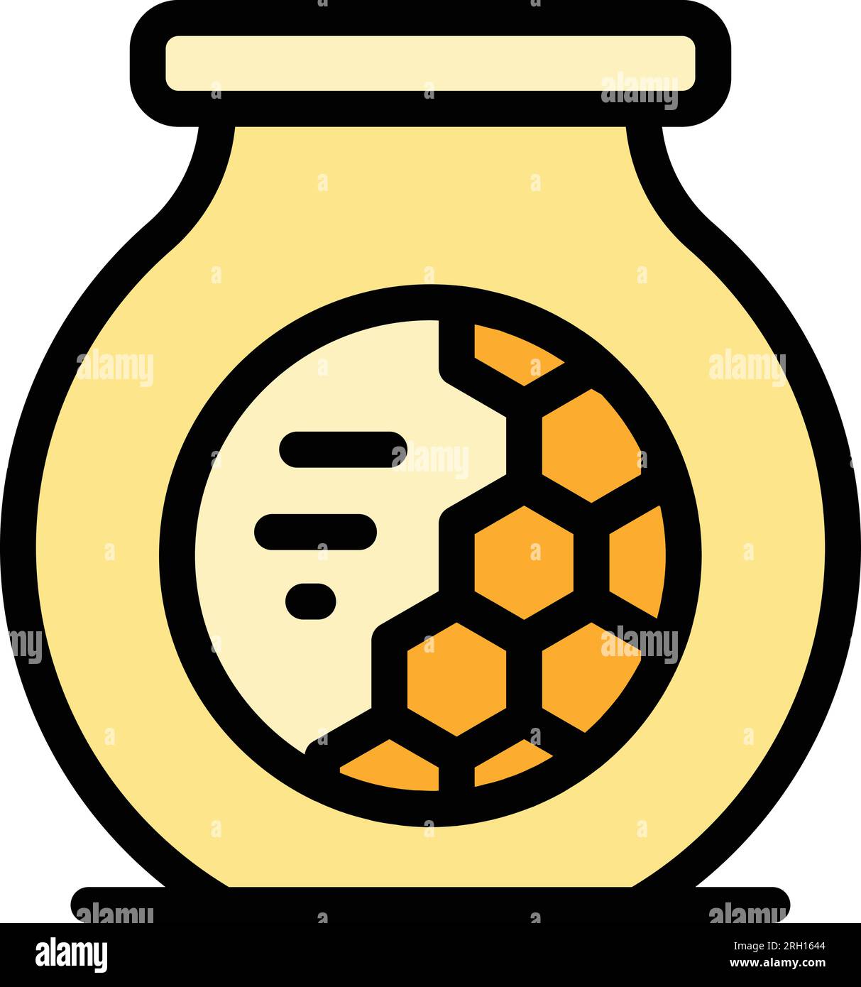 Honey jar icon outline vector. Bee nectar. Food comb color flat Stock ...
