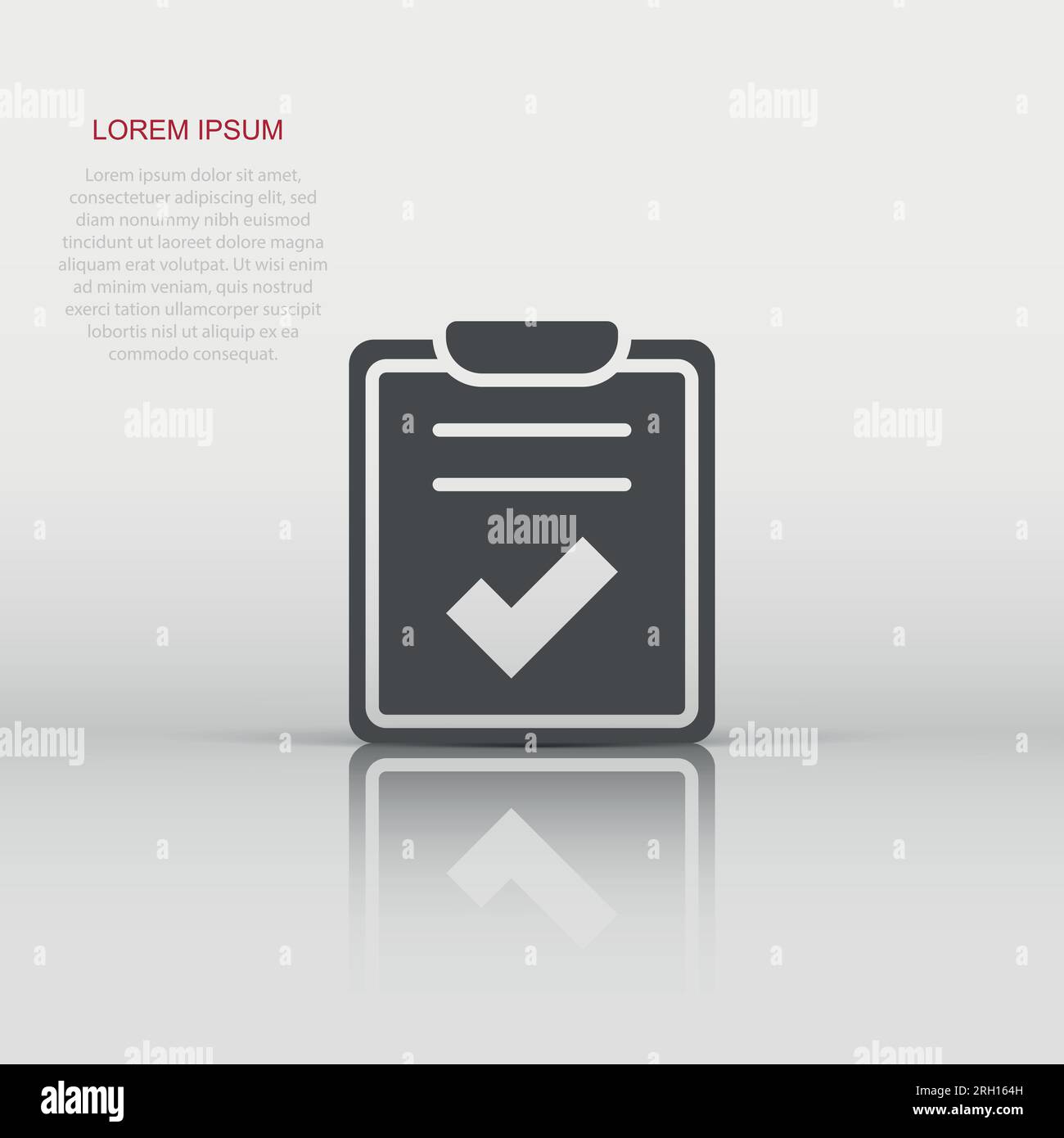 Document checklist icon in flat style. Report vector illustration on ...