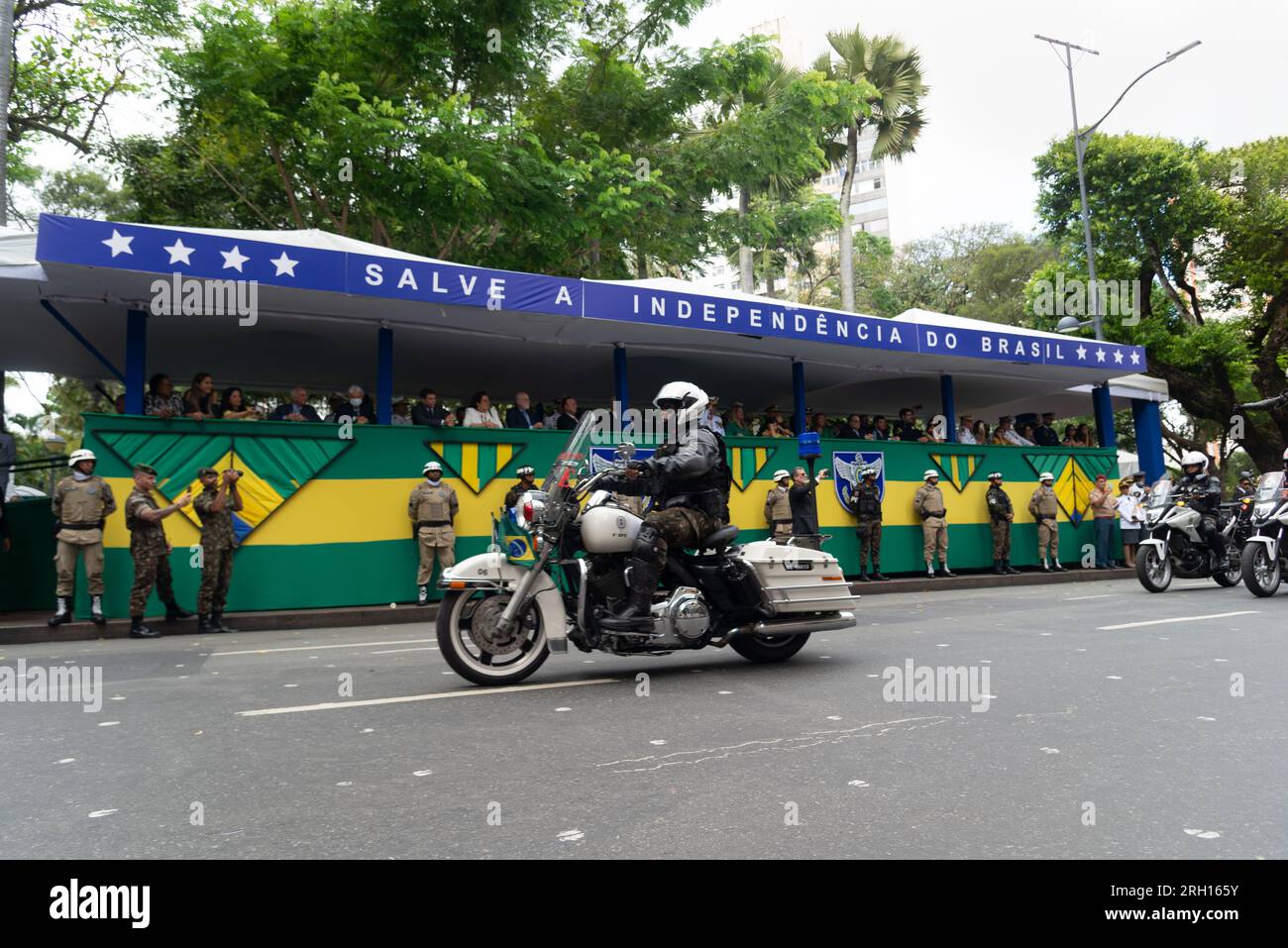 Salvador, Bahia, Brazil - September 07, 2022: Military police are seen ...