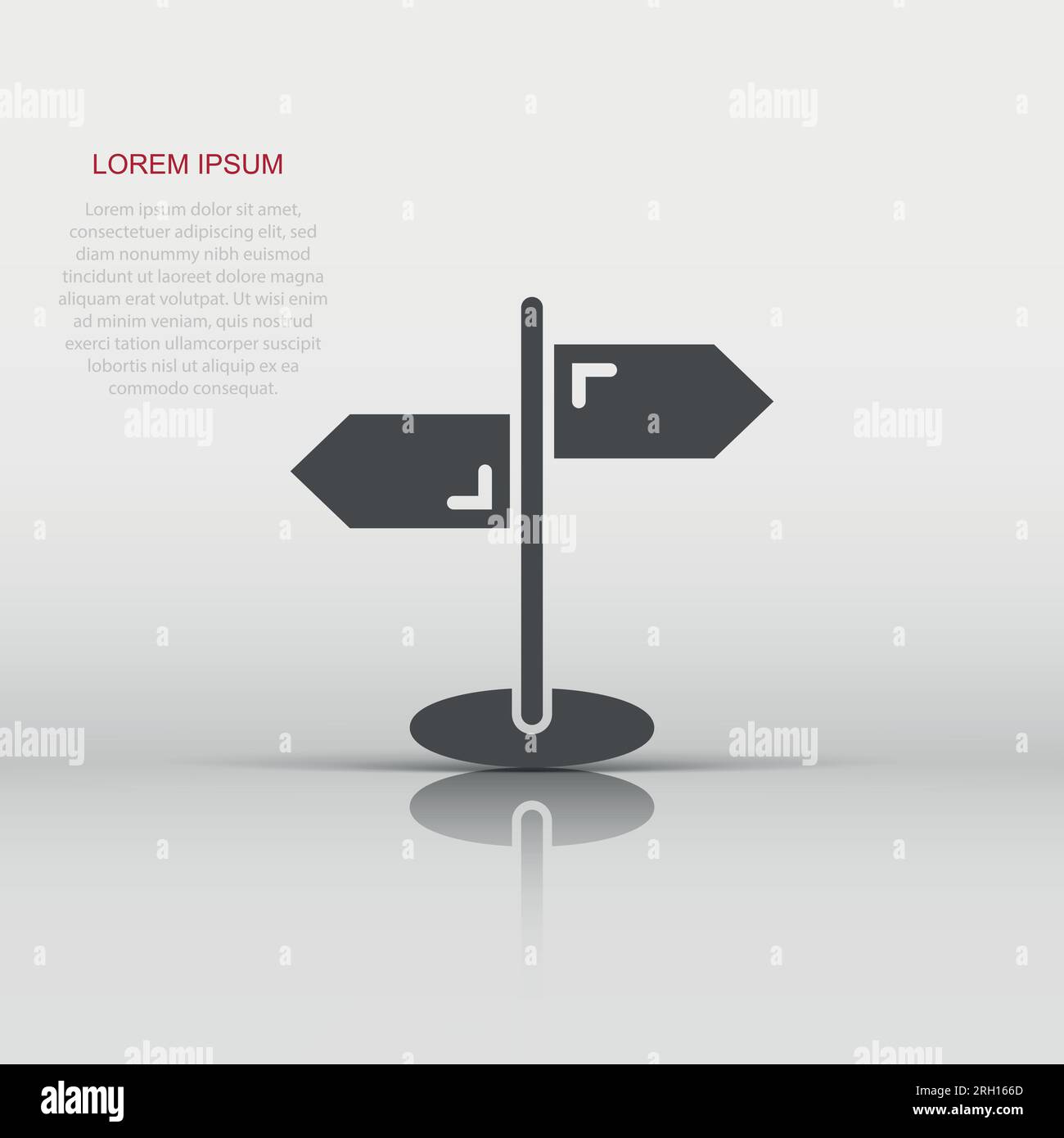 Crossroad signpost icon in flat style. Road direction vector ...