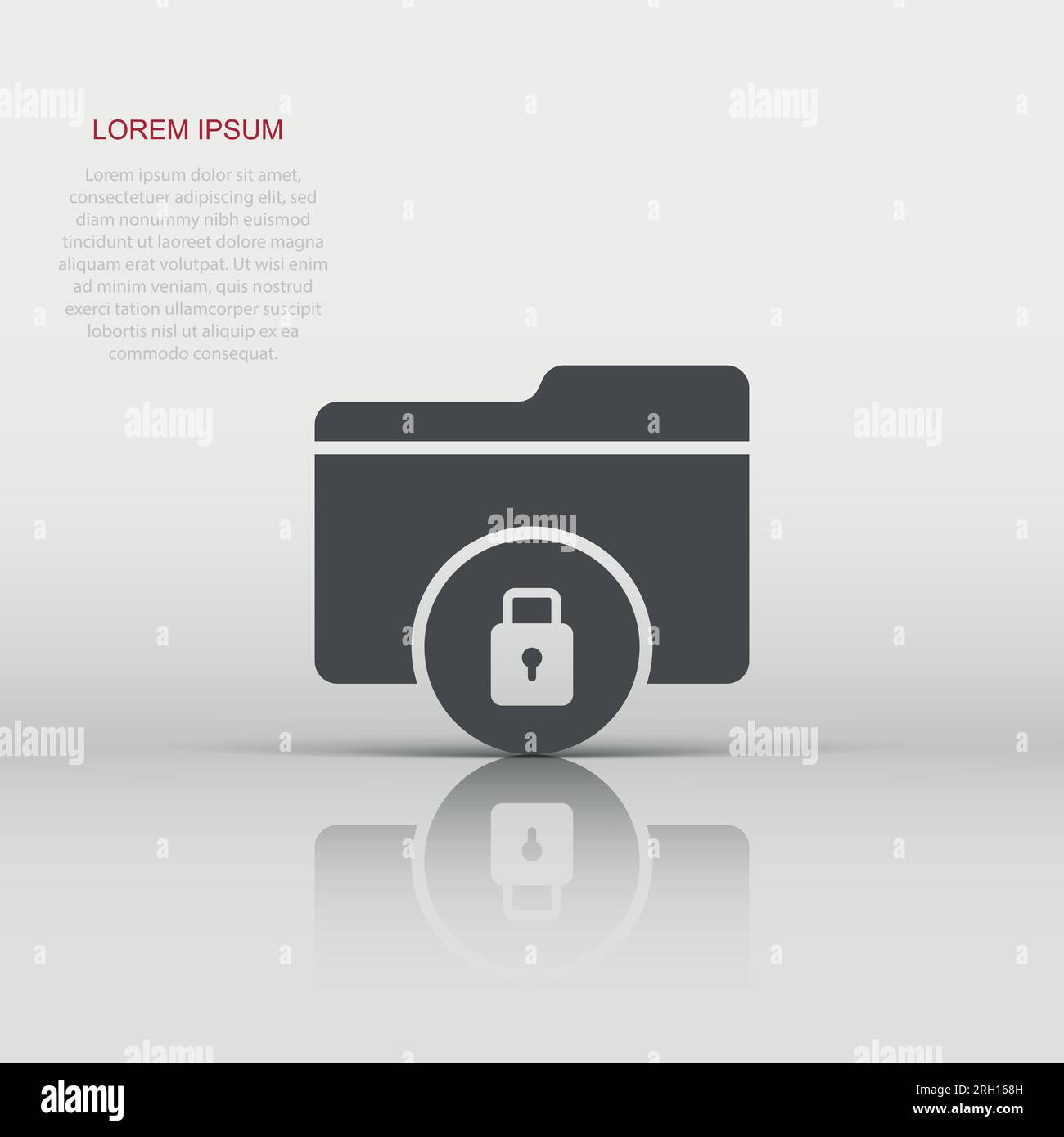 Files folder permission icon in flat style. Document access vector illustration on isolated ...