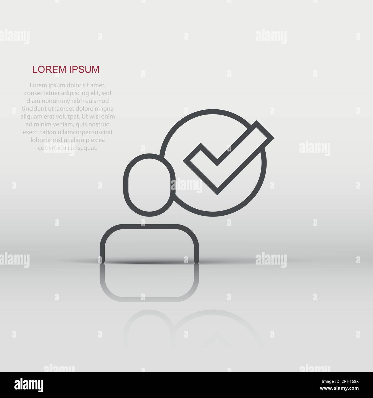 Organization management icon in flat style. People with check mark ...