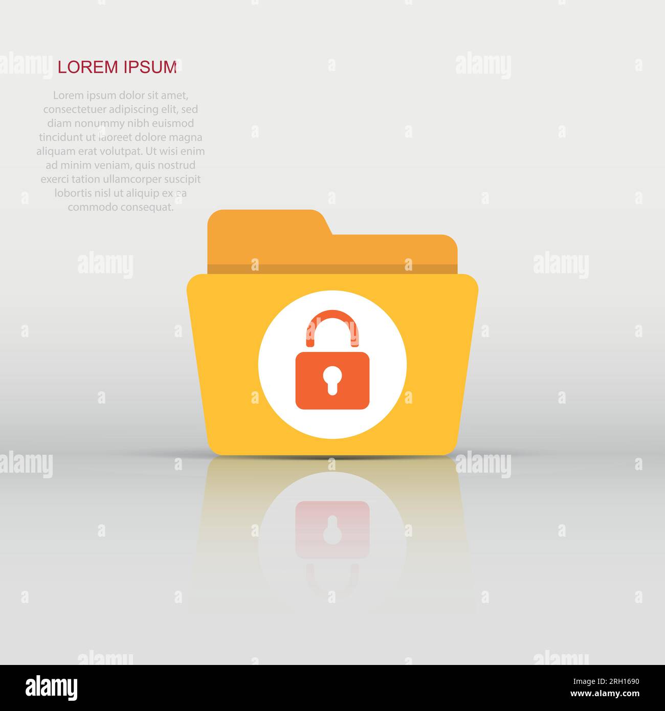 Files folder permission icon in flat style. Document access vector illustration on isolated ...