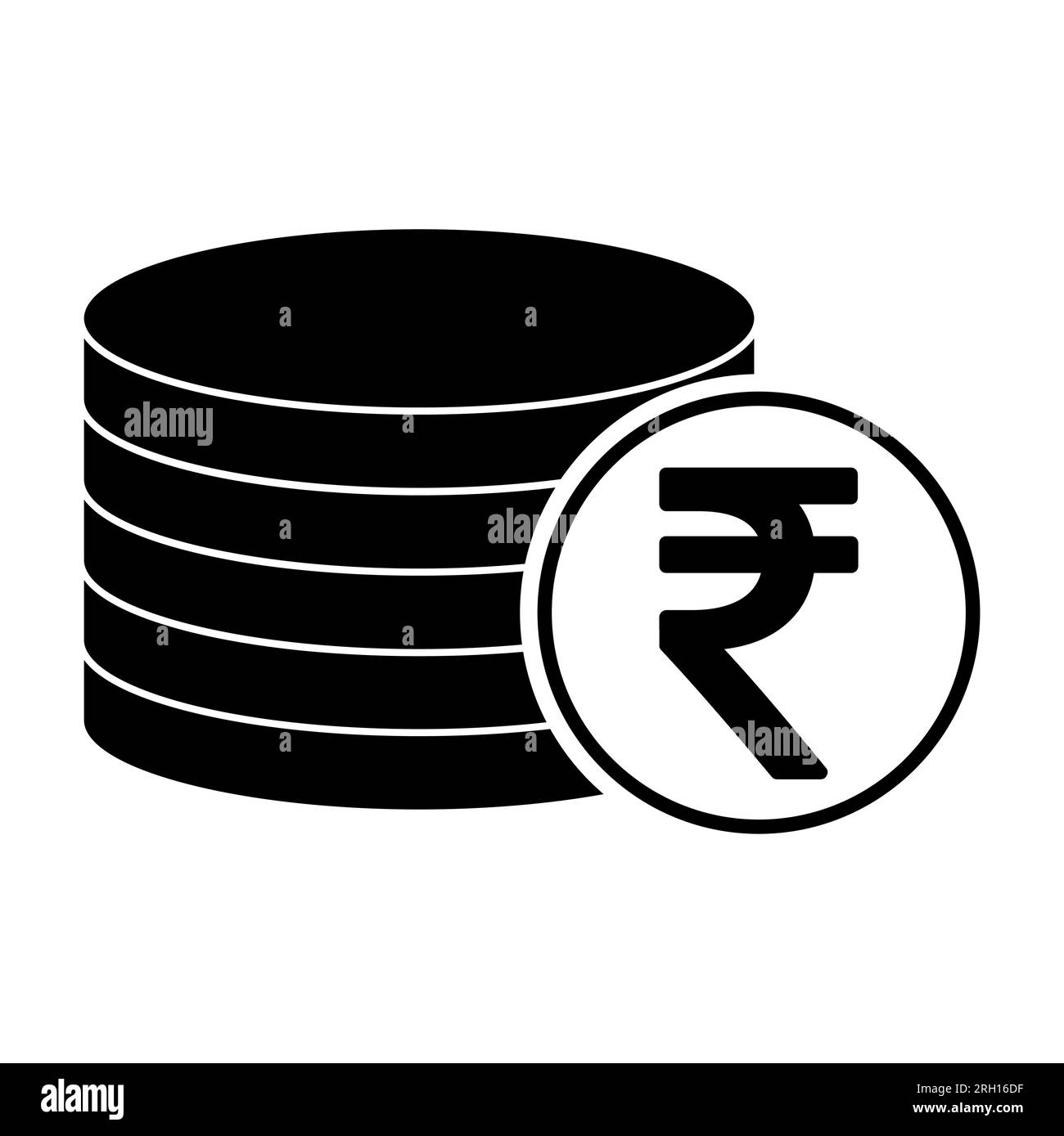 Rupee stack coin, flat icon money design, cash sign vector illustration ...