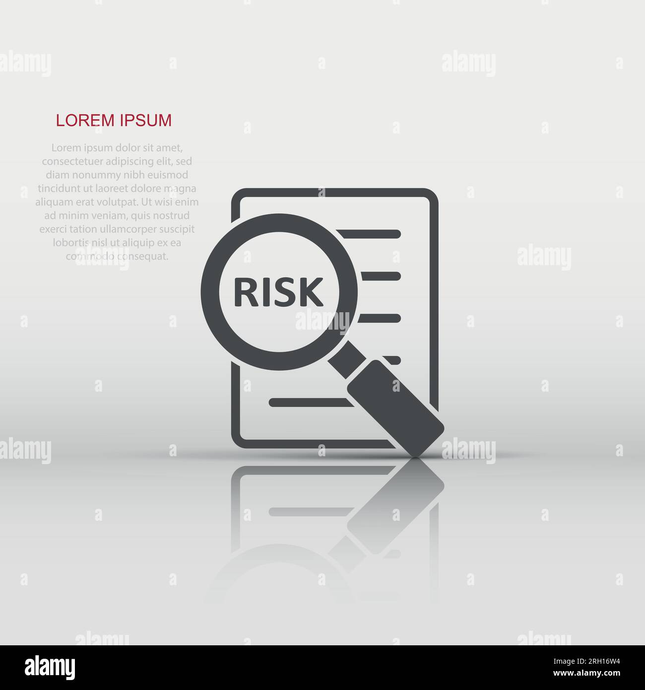 Risk management icon in flat style. Document vector illustration on ...