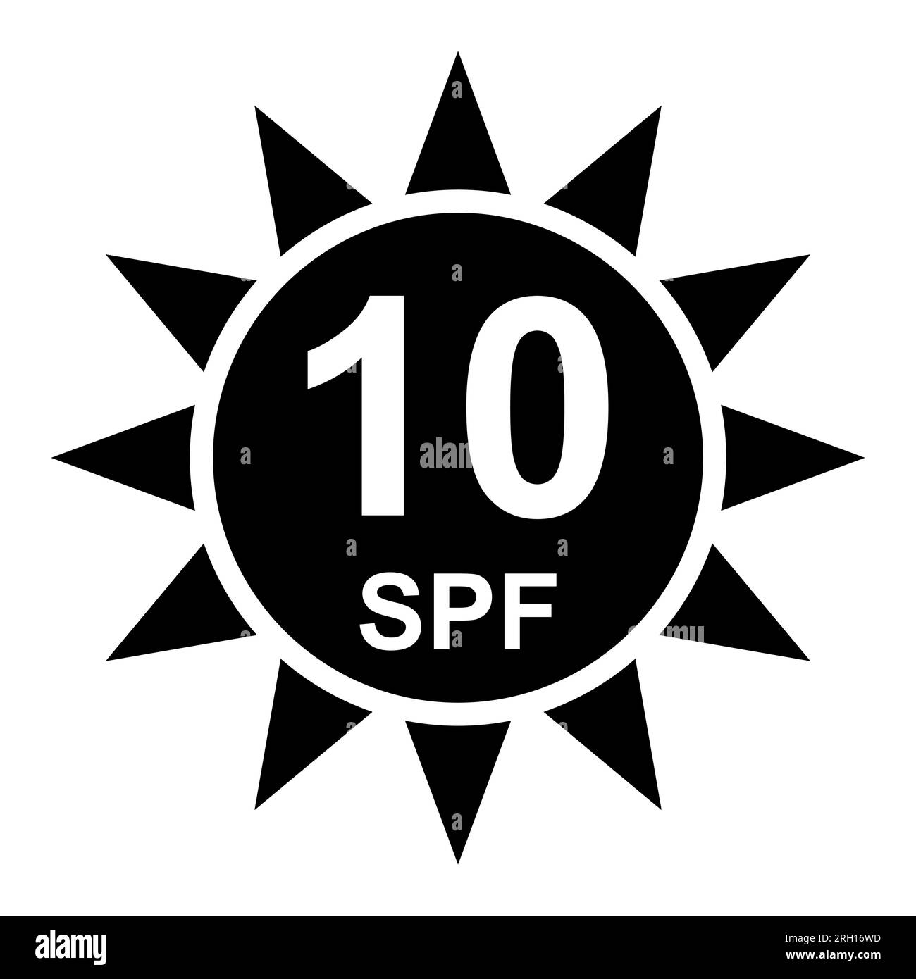 Sun protection factor 10 icon, uv radiation block symbol, sun protect ...