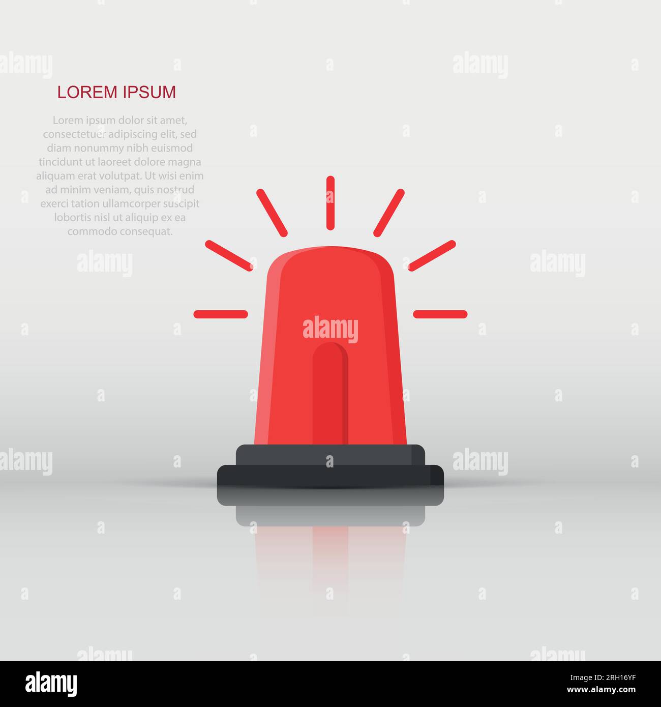 Emergency Alarm Icon In Flat Style Alert Lamp Vector Illustration On