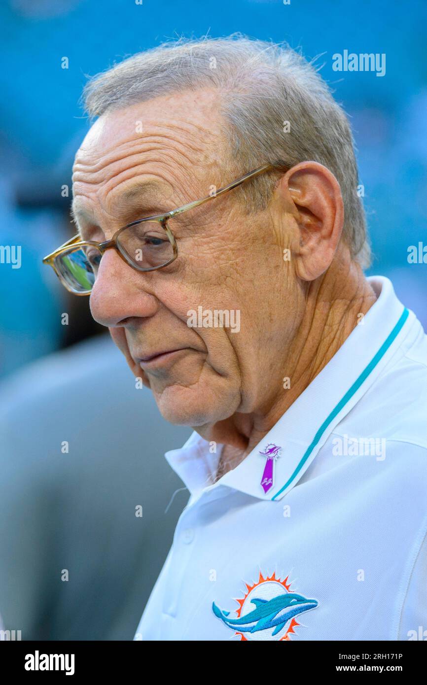 Miami Dolphins owner Stephen Ross stands on the field before the start ...