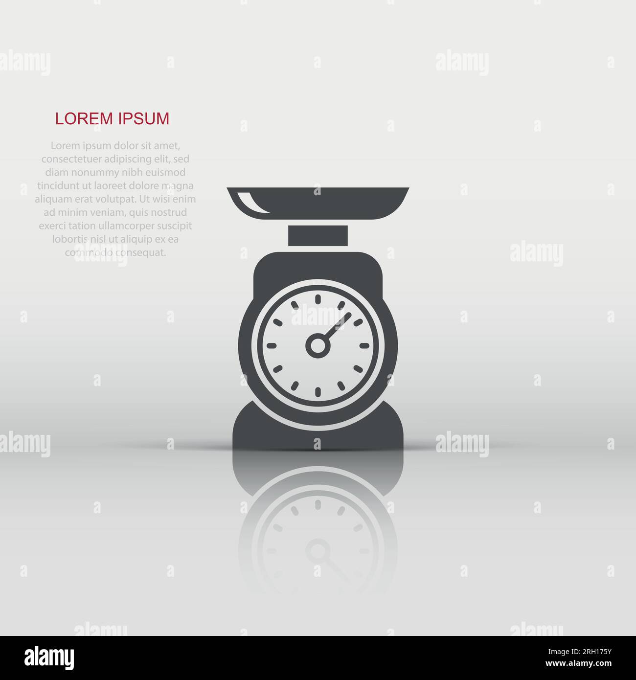 Bathroom weight scale icon in flat style. Mass measurement vector ...