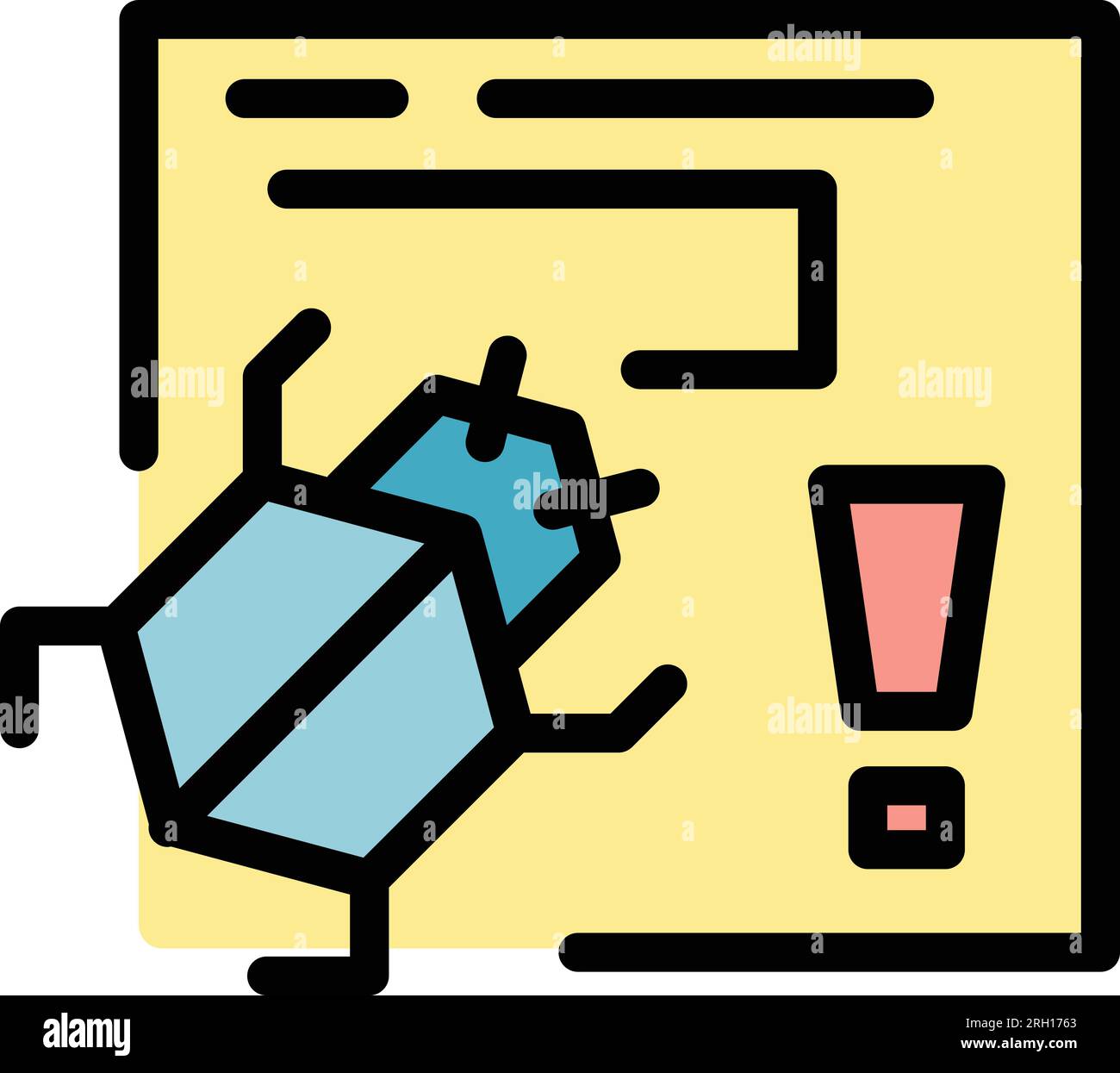 Website bug alert icon outline vector. Firewall safety. Data secure ...