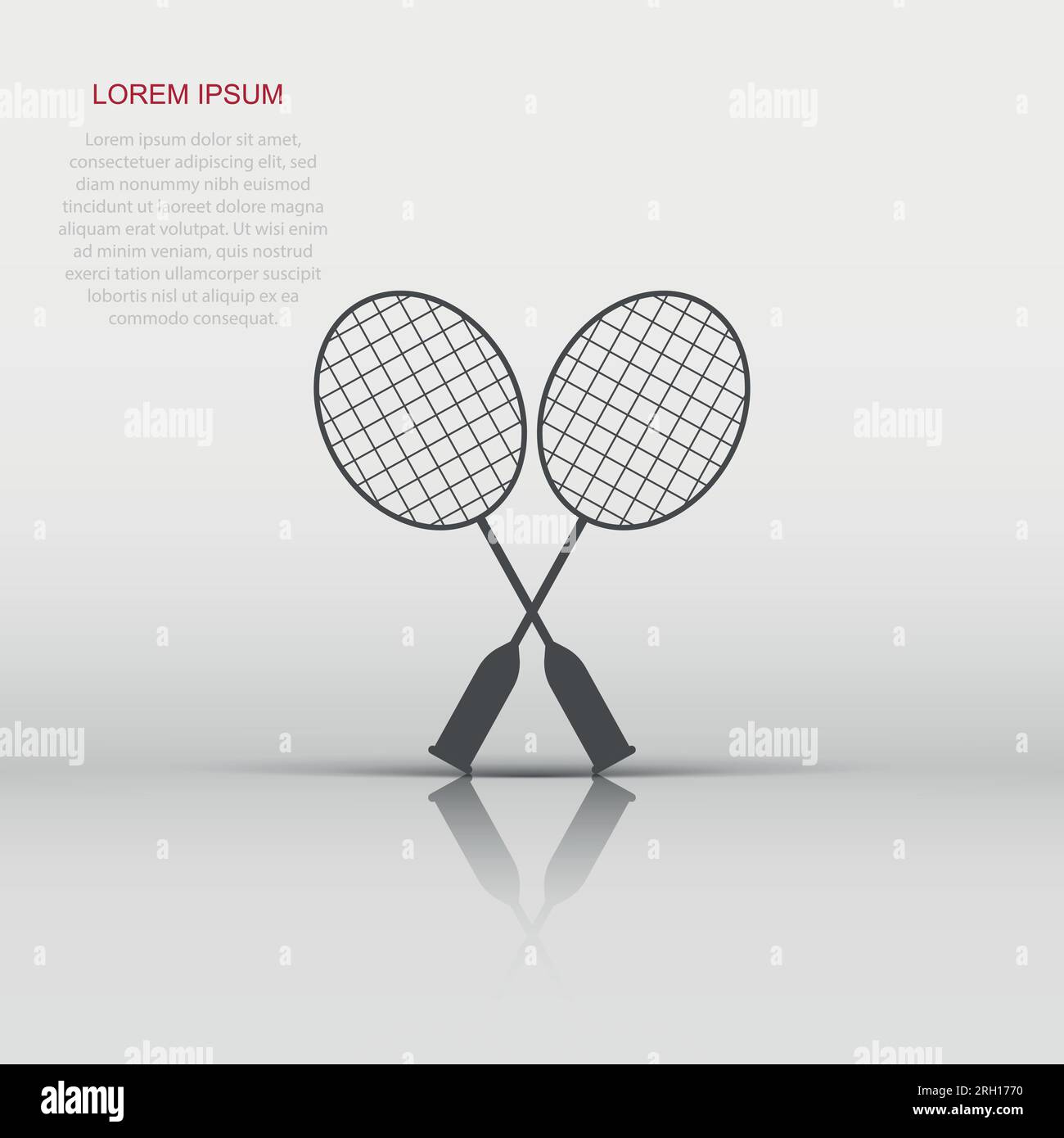 Tennis racket icon in flat style. Gaming racquet vector illustration on ...