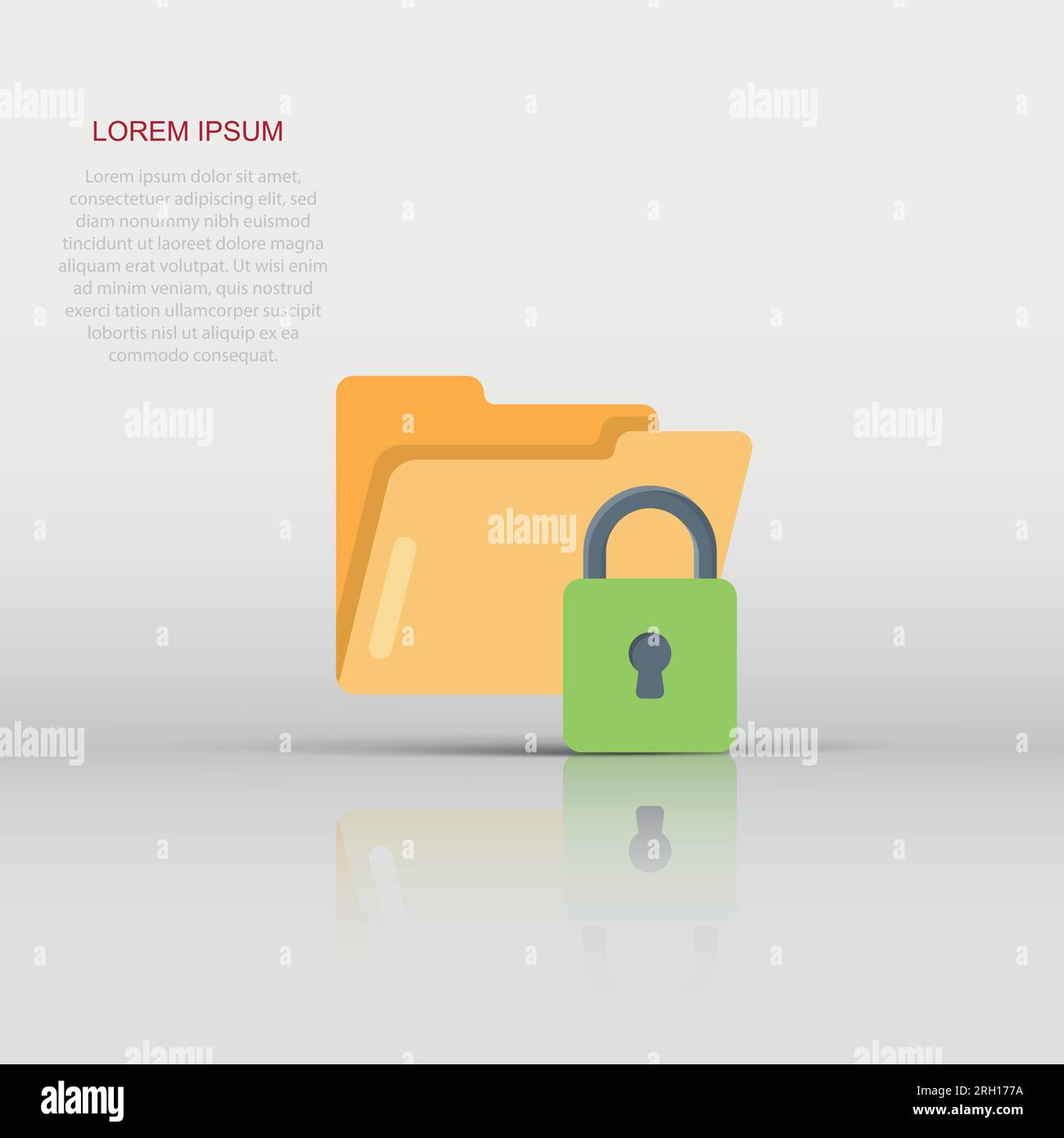 Files folder permission icon in flat style. Document access vector illustration on isolated ...