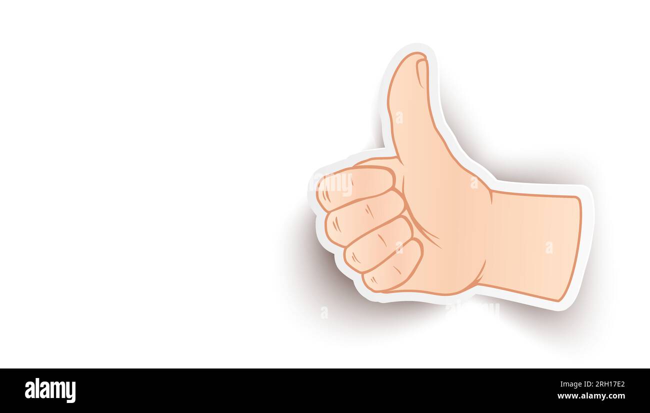 Vector background with icon of like hand. Vector illustration of like ...