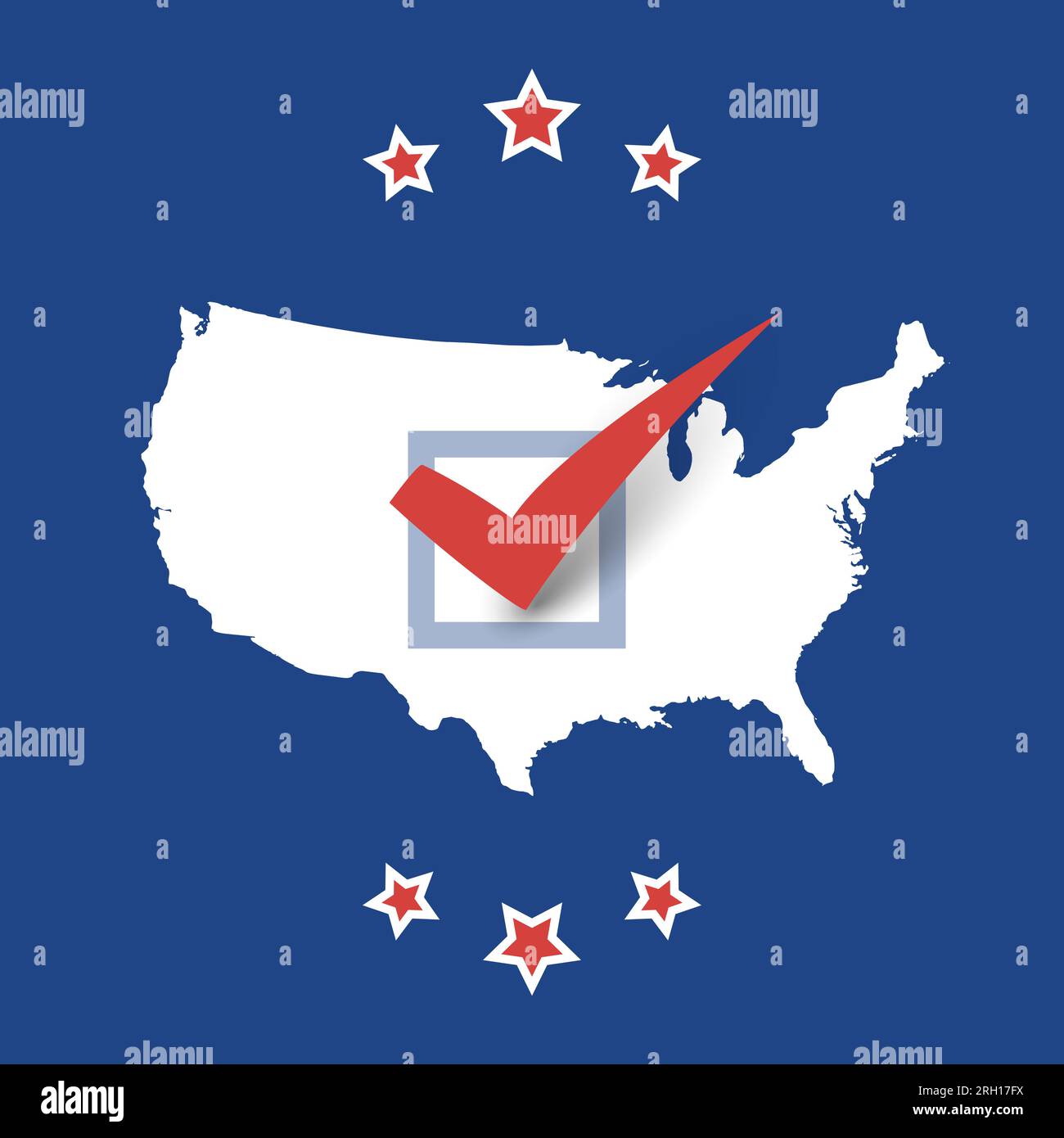 USA Voting Design Concept with Tick on a US Map Stock Vector Image ...