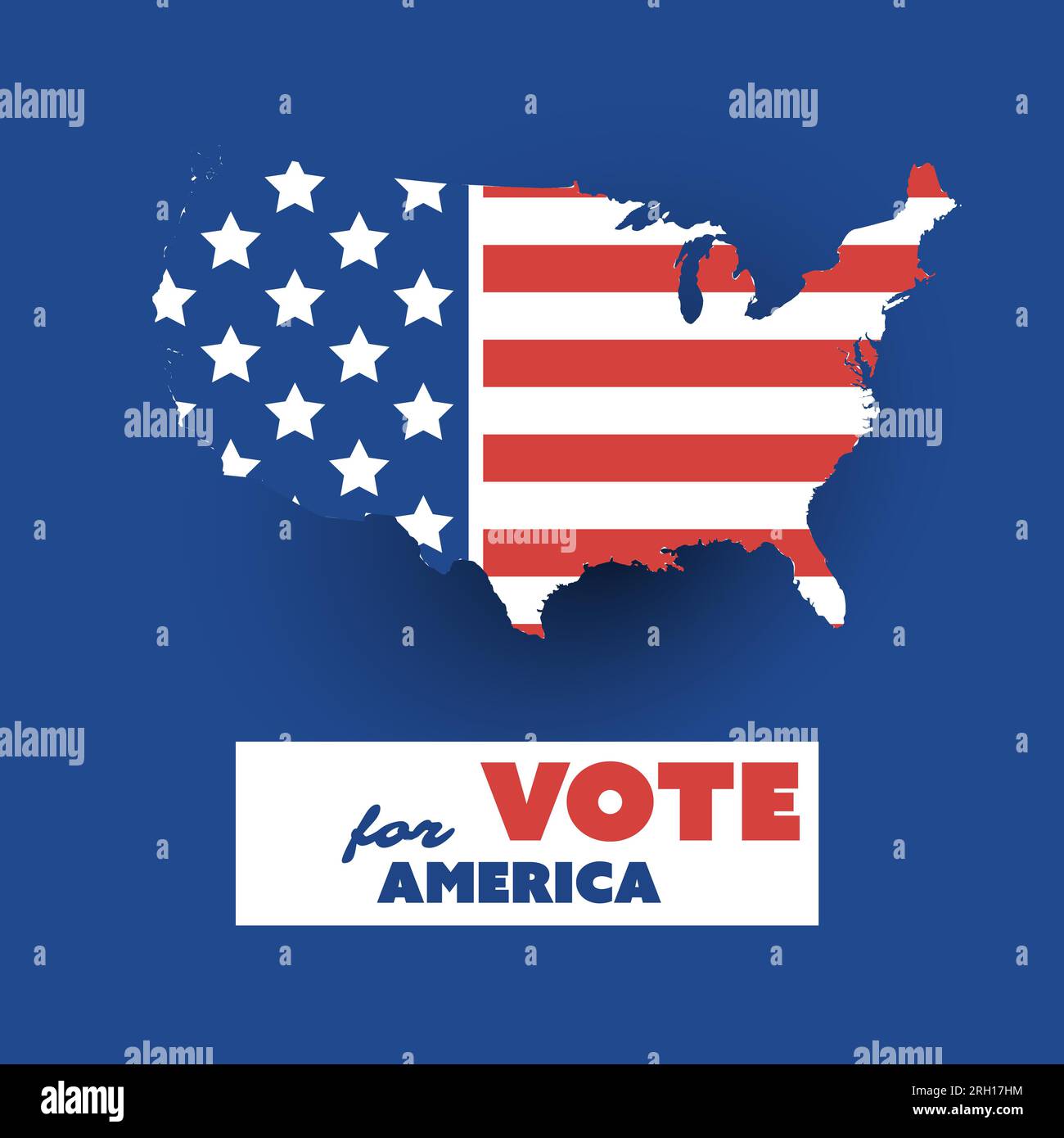 USA Voting Design Concept with US Flag Pattened Map Stock Vector Image ...