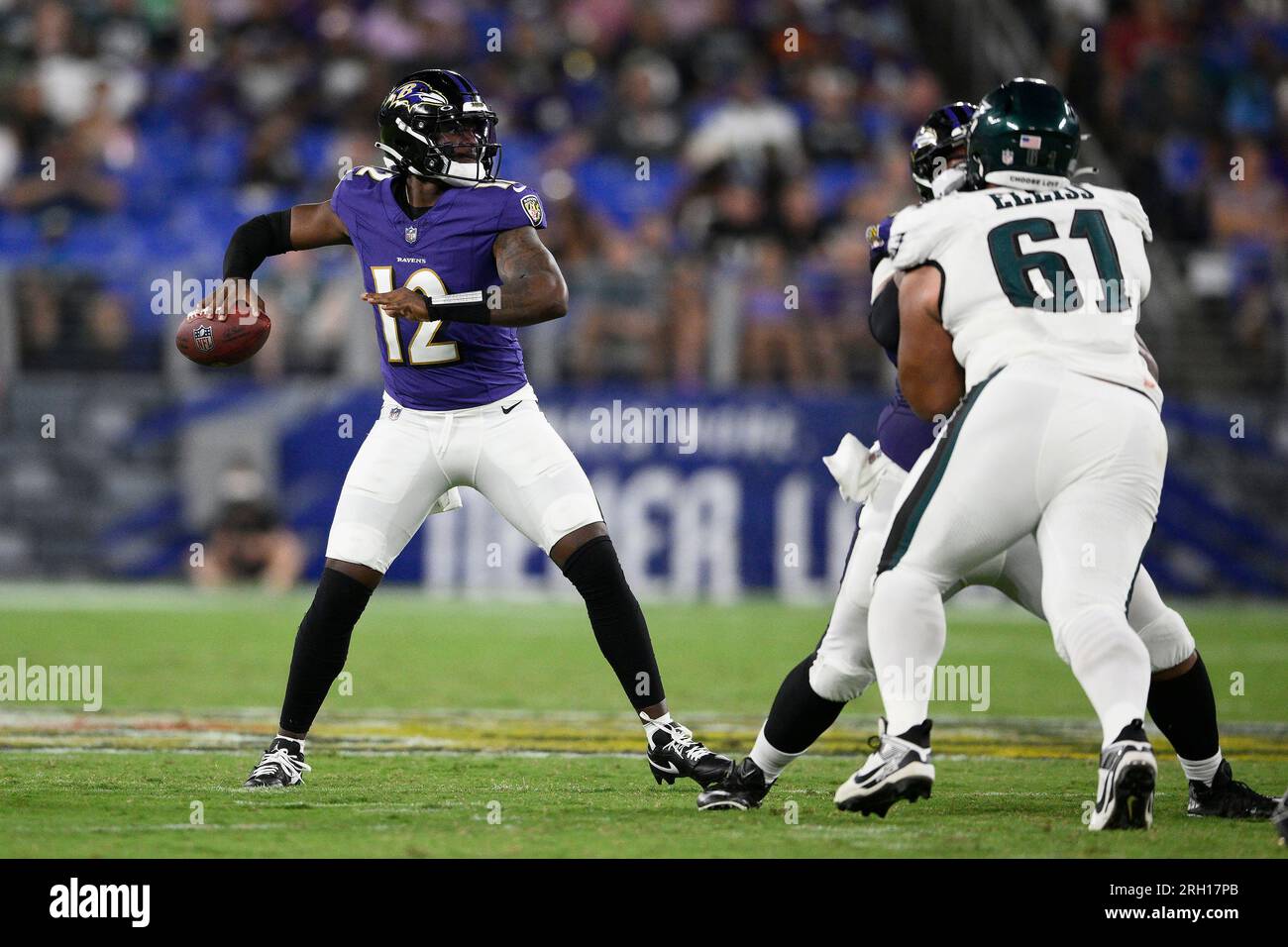 Baltimore Ravens quarterback Anthony Brown (12) passes against the ...