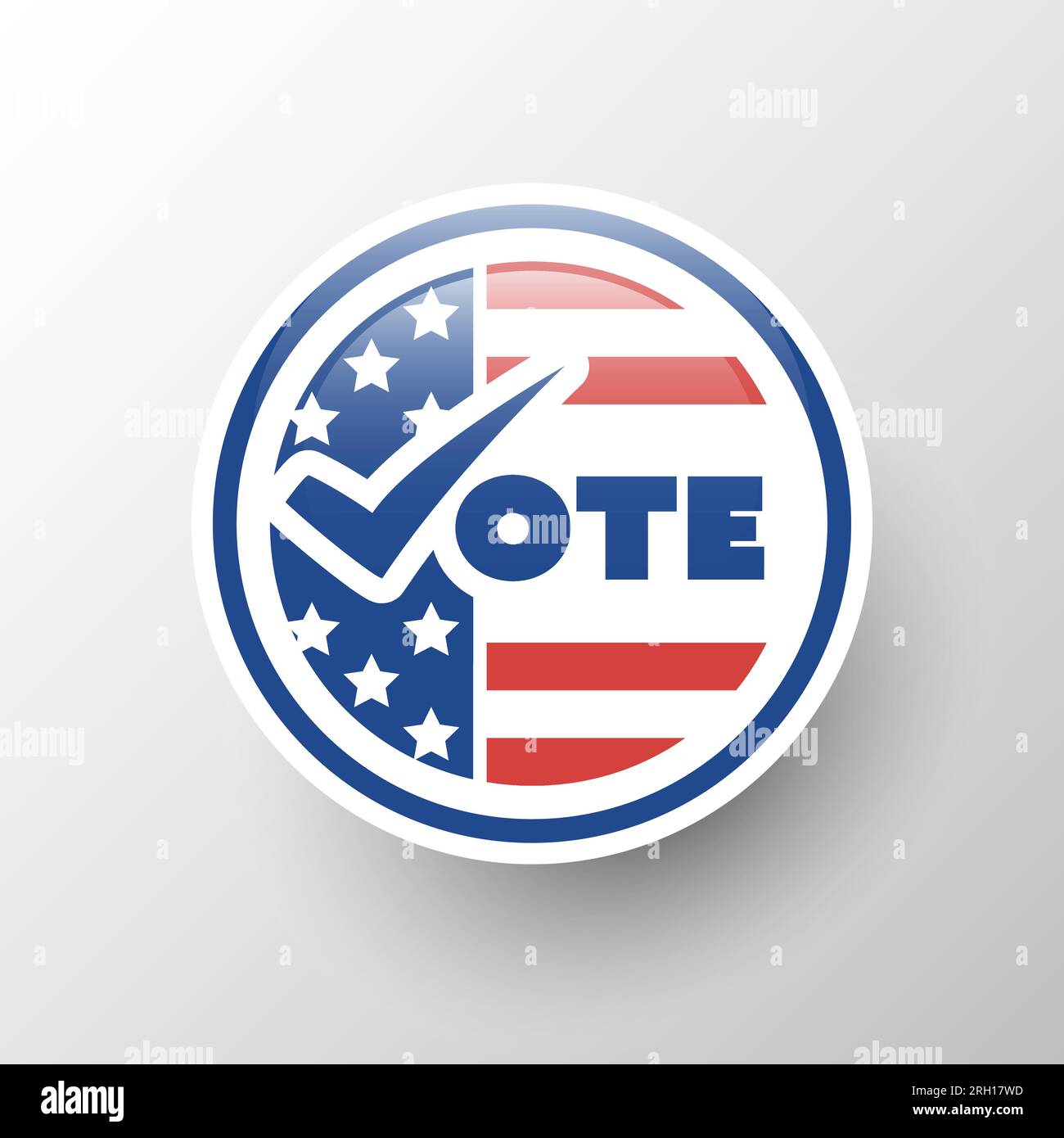 USA Voting Design Concept - Badge Style with Tick and US National ...