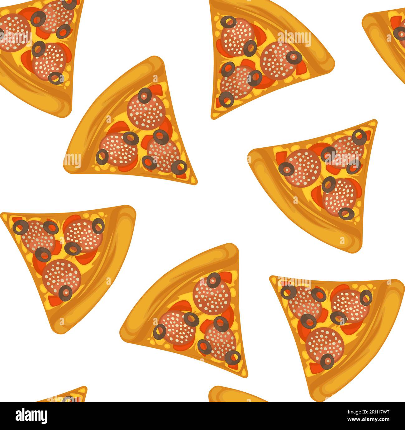 Baked salami pizza on Stock Vector Images - Alamy