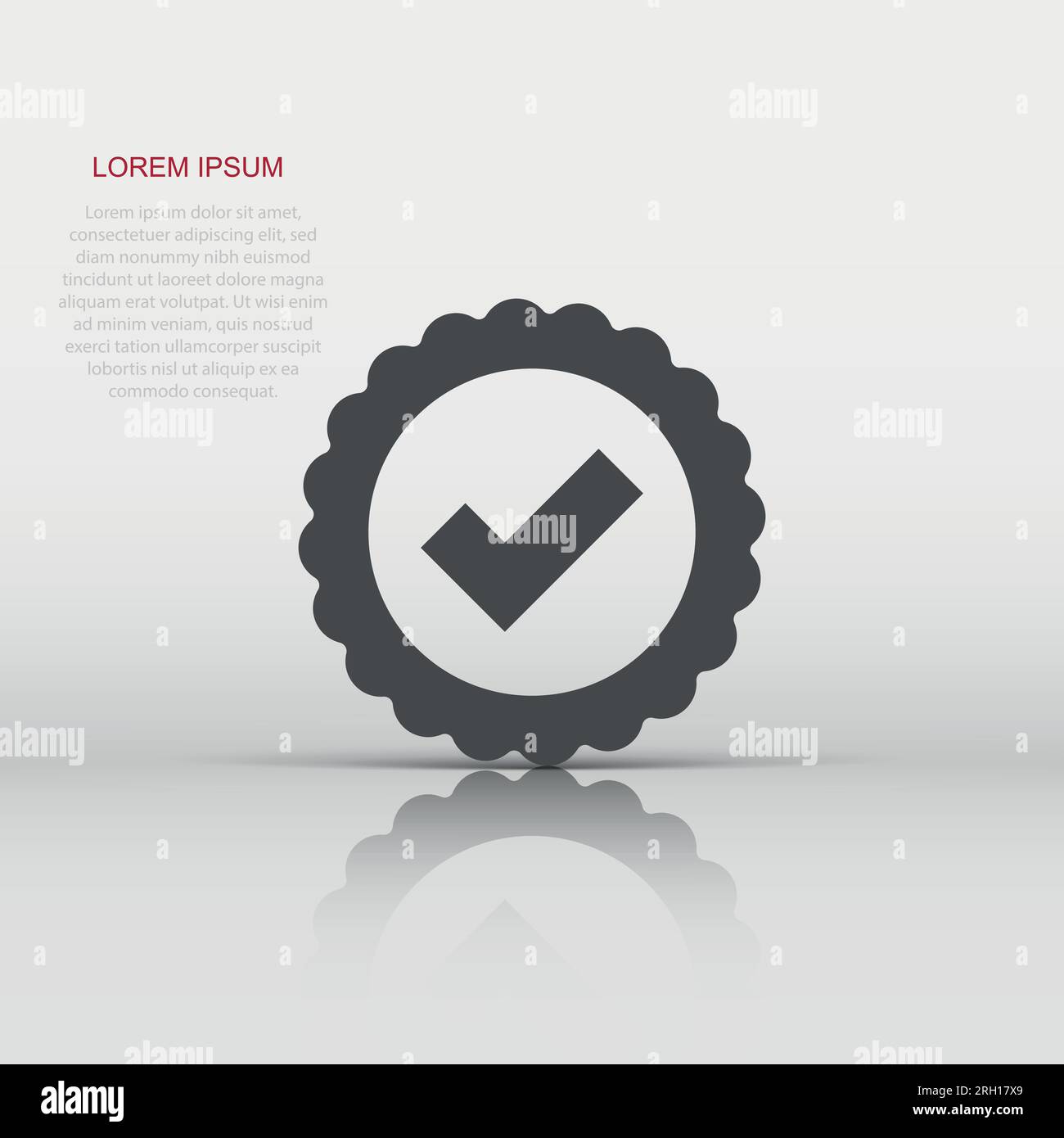 Winner icon in flat style. Rosette award vector illustration on white ...