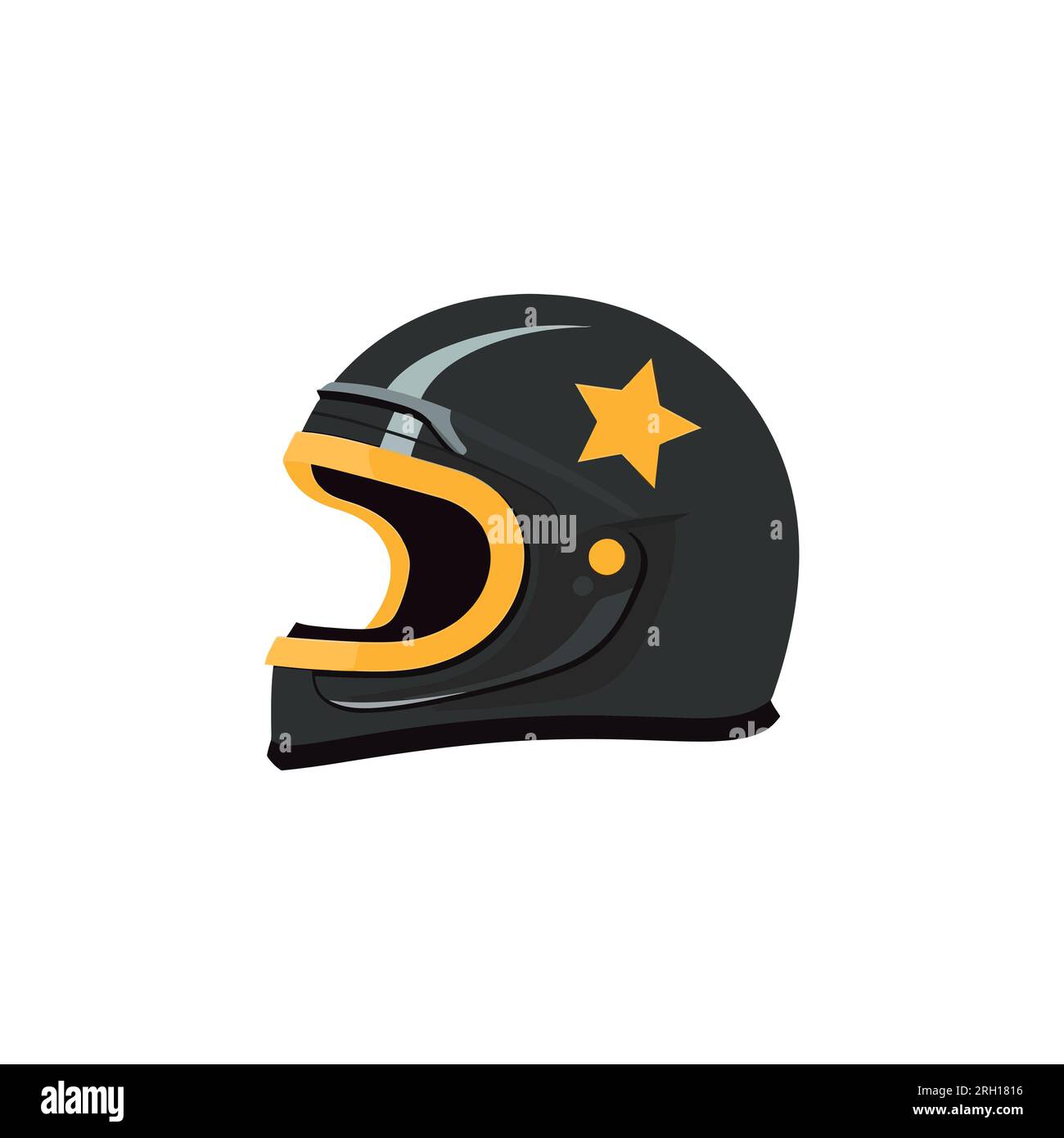 Motorcycle helmet. Cartoon design in flat style isolated on white ...