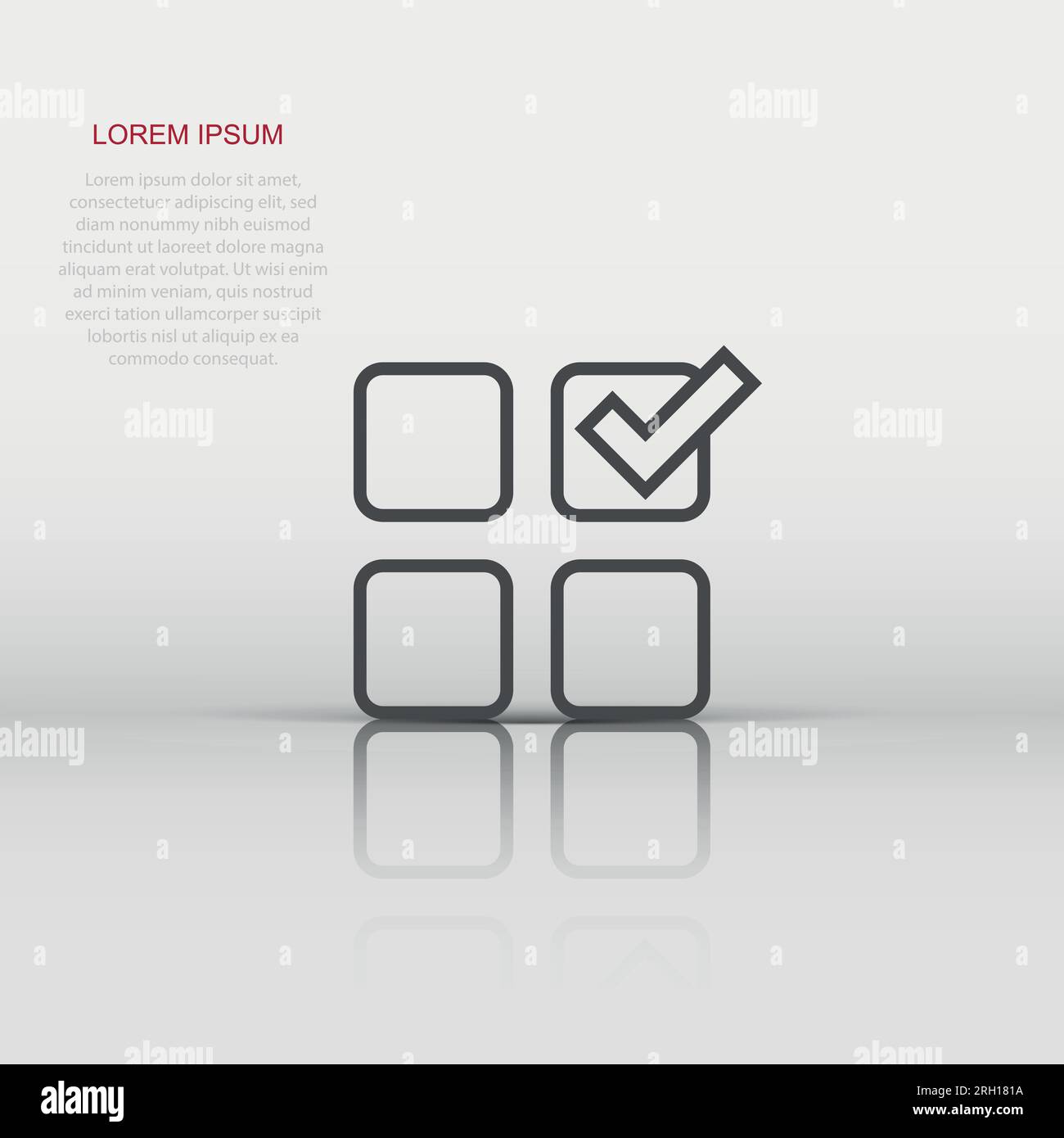 Checklist document icon in flat style. Survey vector illustration on ...